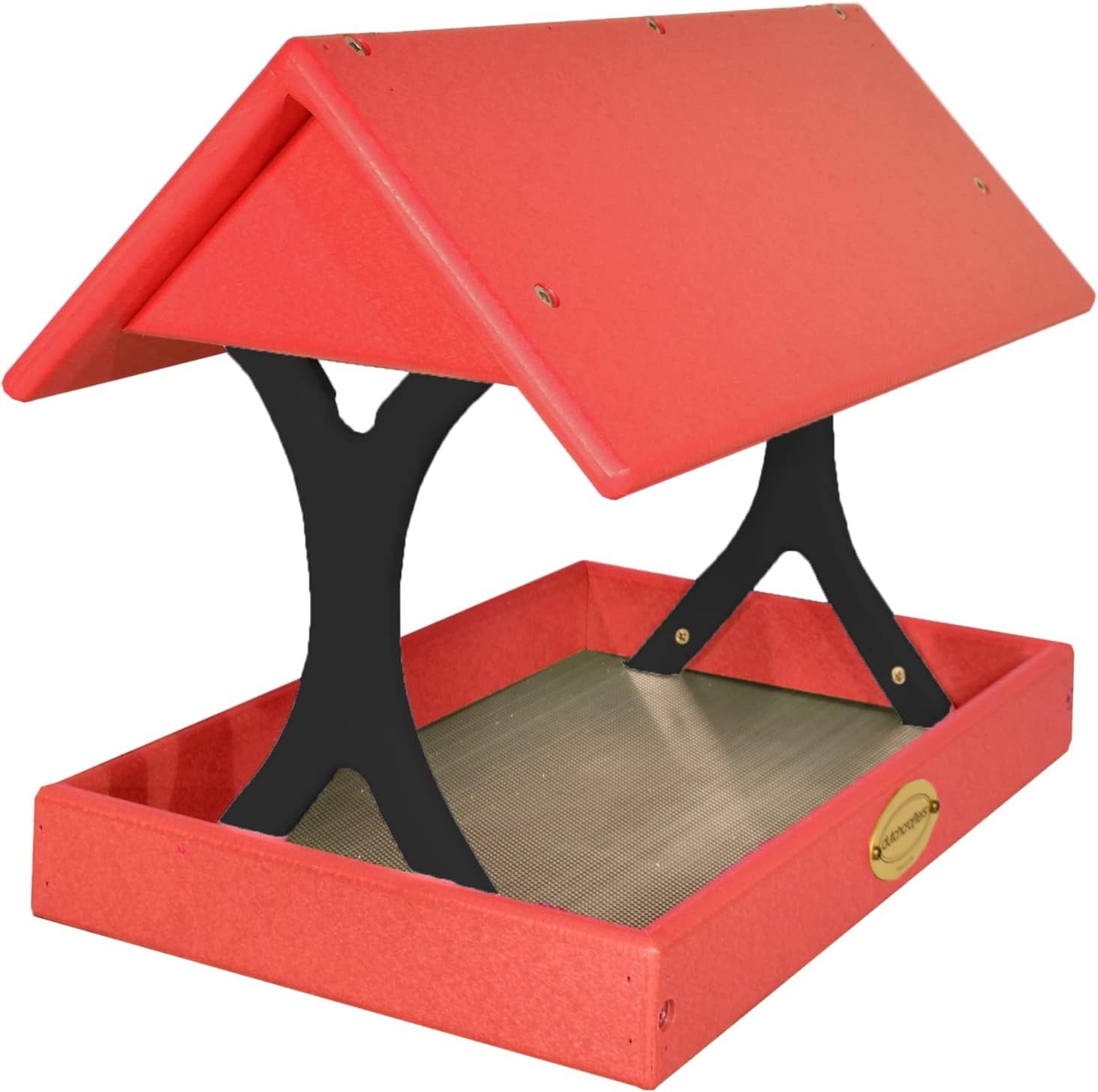 Poly Plastic Hanging Fly Through Bird Feeder, Covered Fly-Thru Mesh ...