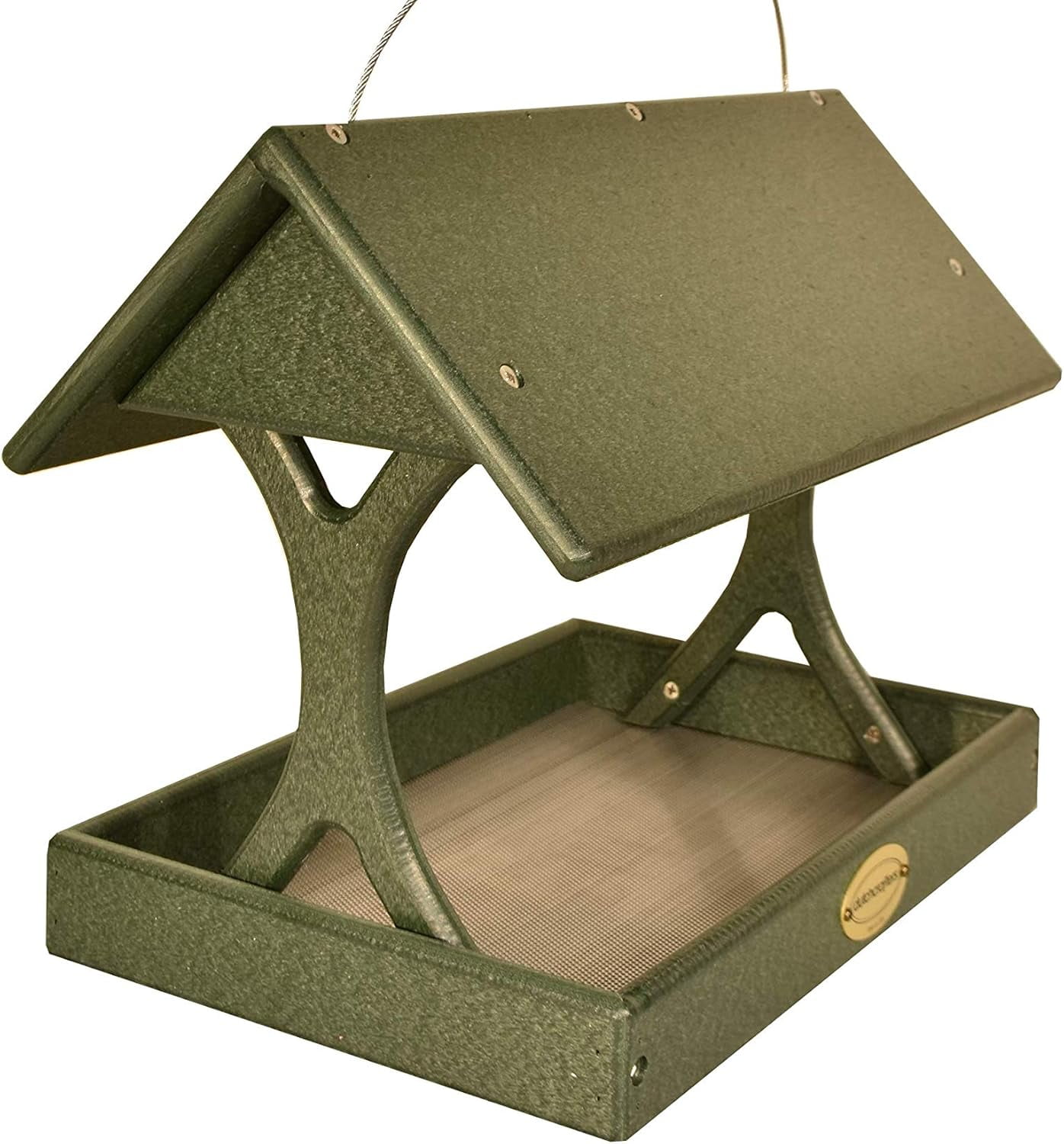 Poly Plastic Hanging Fly Through Bird Feeder, Covered Fly-Thru Mesh ...