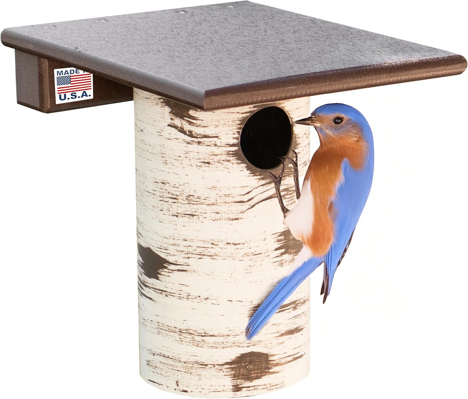 Poly Plastic Pole Mount Gilbertson Bluebird House with Removable Base ...