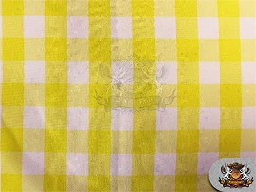 Poly Poplin Checkered Fabric 01 YELLOW / 58" Wide / Sold by the yard ...