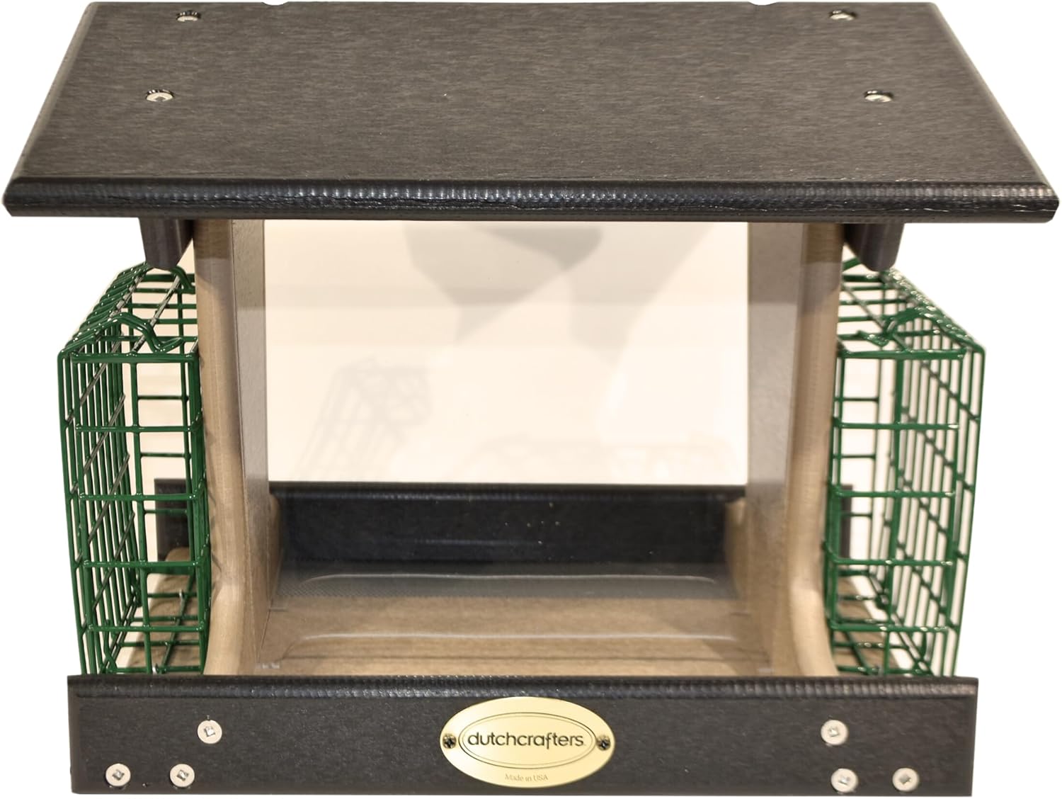 Poly Post Mount Bird Feeder, Hopper Bird Feeder with Two Suet Cake ...