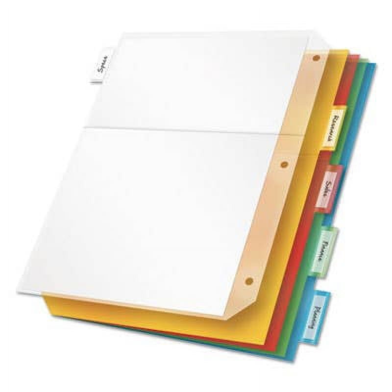Poly Ring Binder Pockets, 11 x 8 1/2, Letter, Assorted Colors, 5/Pack ...