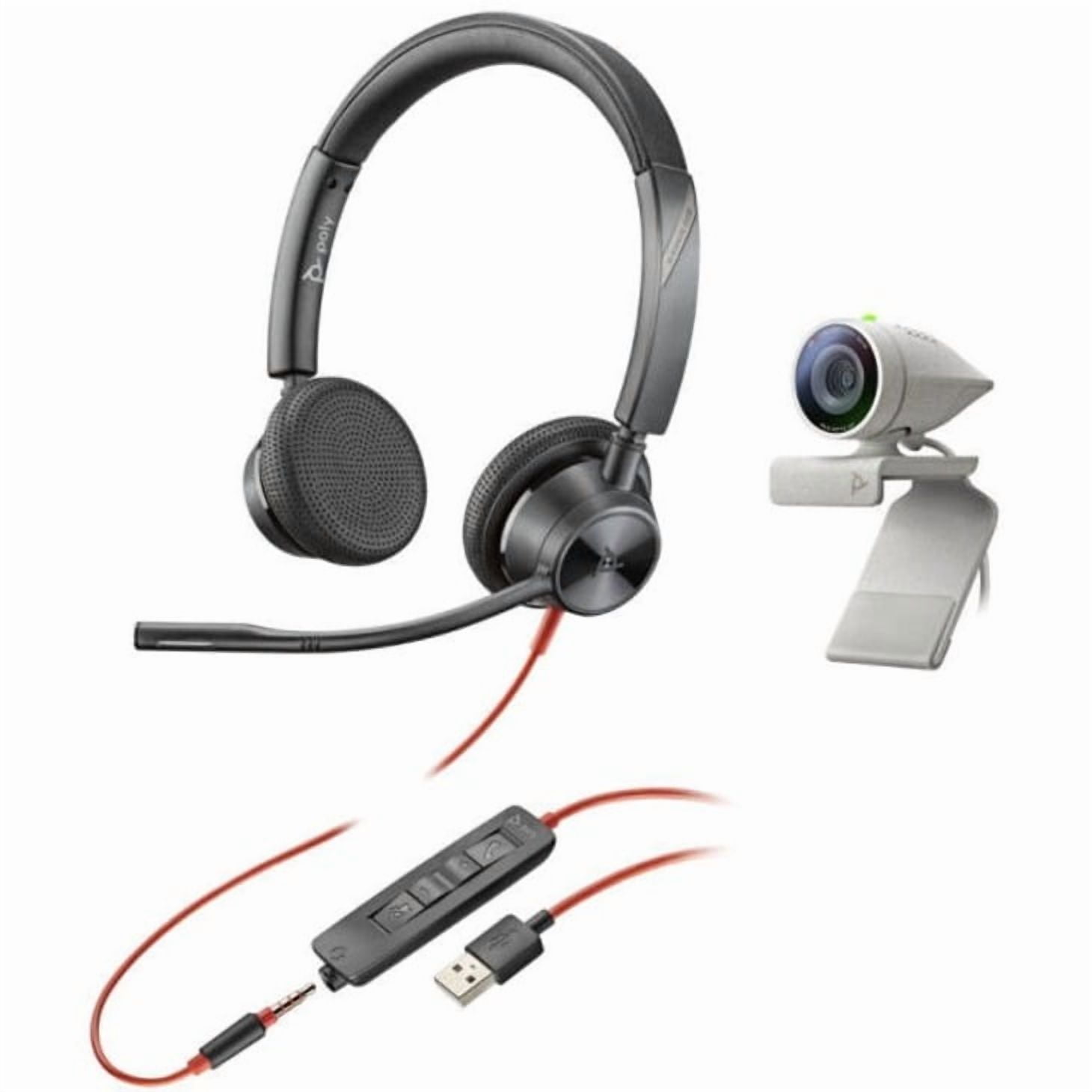 Poly Studio P5 with Blackwire 3325 Professional Webcam and Stereo ...