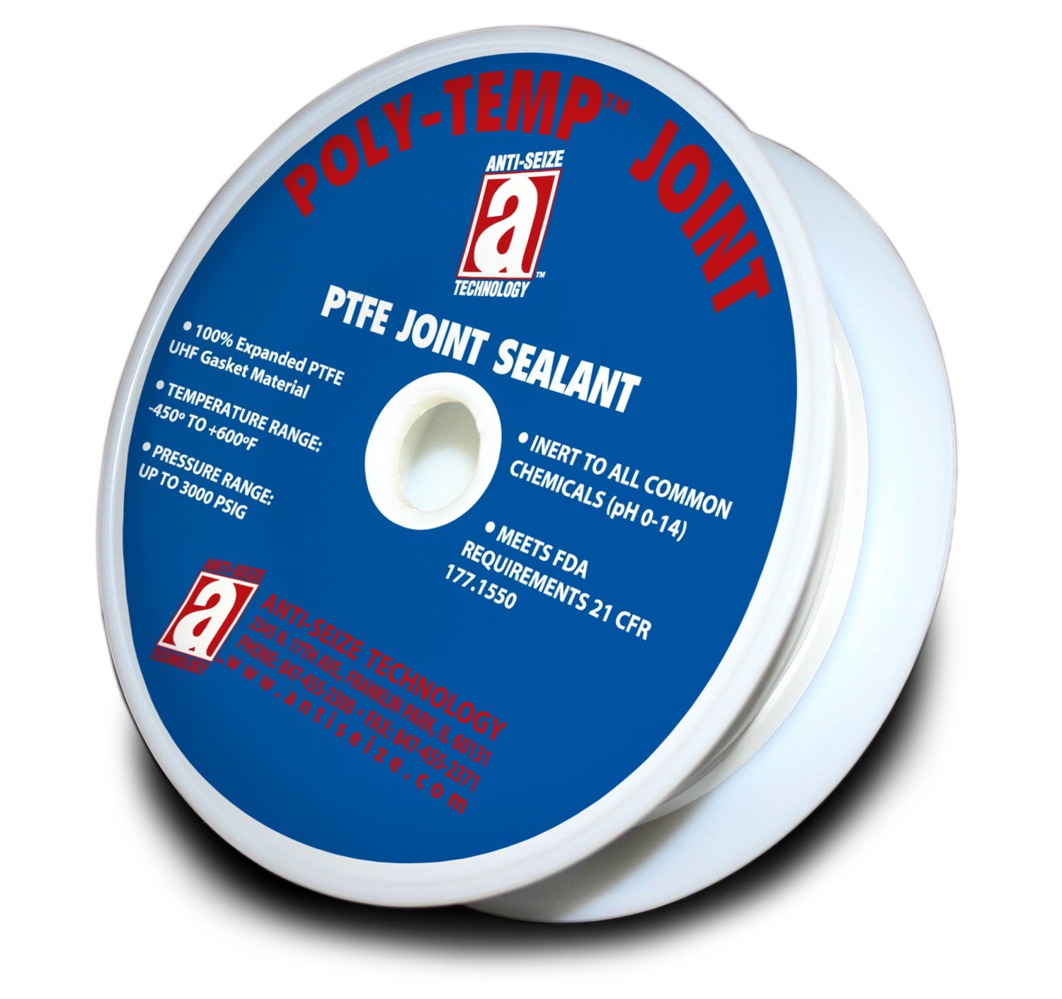 Poly-Temp 28007 White Joint Sealant 100% PTFE Gasket Material Expanded ...