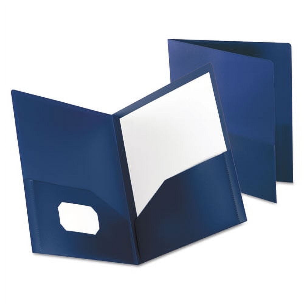 Poly Twin-Pocket Folder, 100-Sheet Capacity, 11 X 8.5, Opaque Dark Blue ...