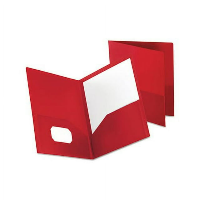 Poly Twin-Pocket Folder Holds 100 Sheets, Opaque Red - Walmart.com