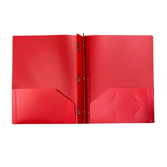 Poly Two-Pocket Folder, Heavy Duty Three-Hole Punch Prong Fasteners ...