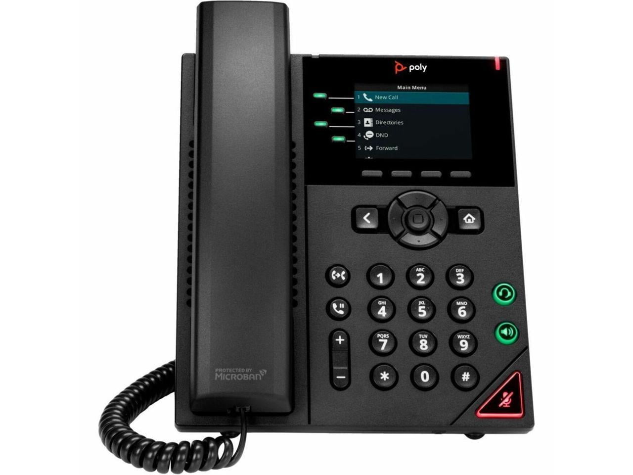 Poly VVX 250 IP Phone - Corded - Corded - Desktop, Wall Mountable - Black - VoIP - 2 x Network ...