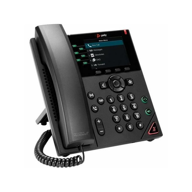 Poly VVX 350 IP Phone - Corded - Corded - Desktop, Wall Mountable ...