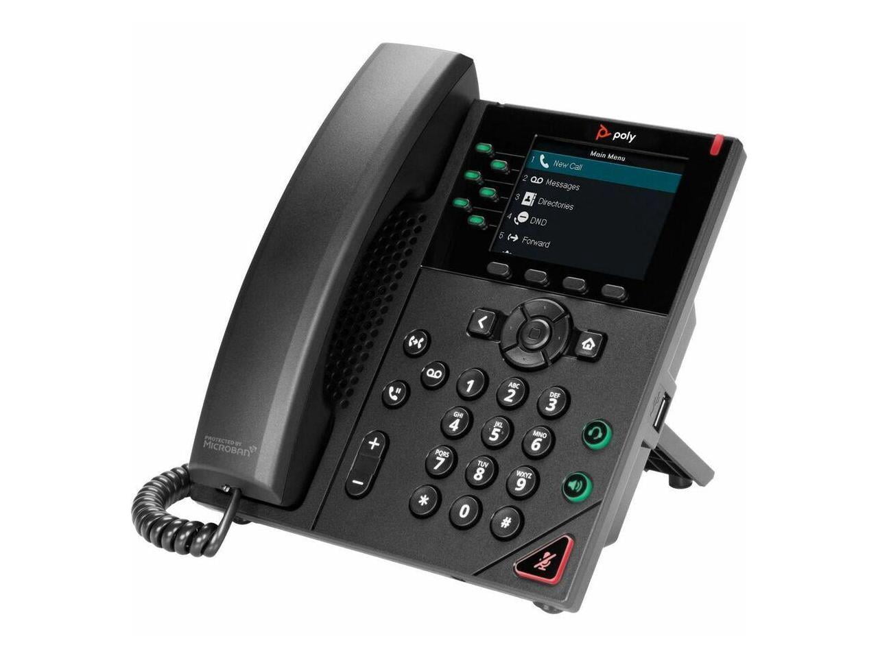 Poly VVX 350 IP Phone Corded Corded Desktop Wall Mountable Black ...