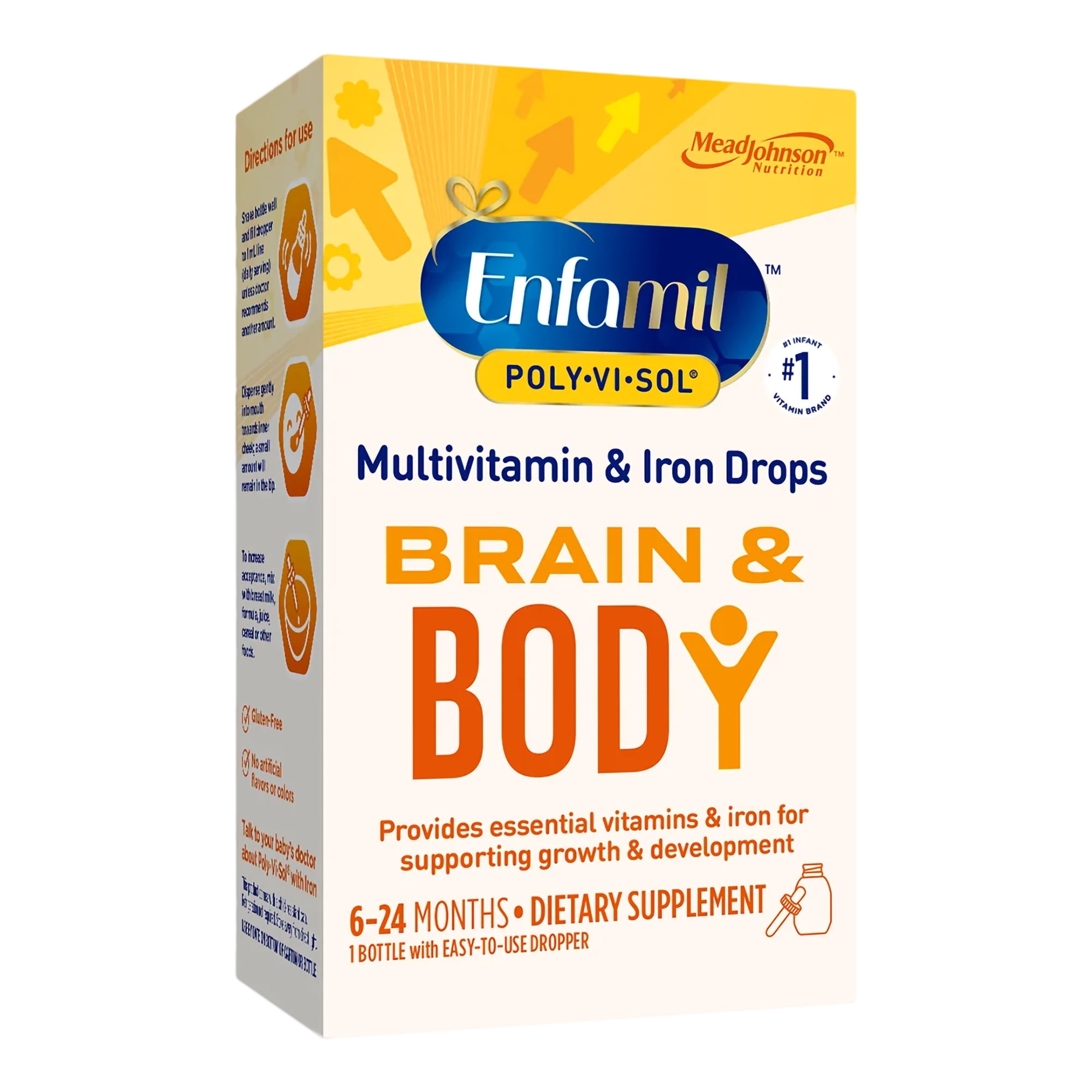 Poly-Vi-Sol with Iron Multivitamin Drops, Liquid Supplement for Infants ...