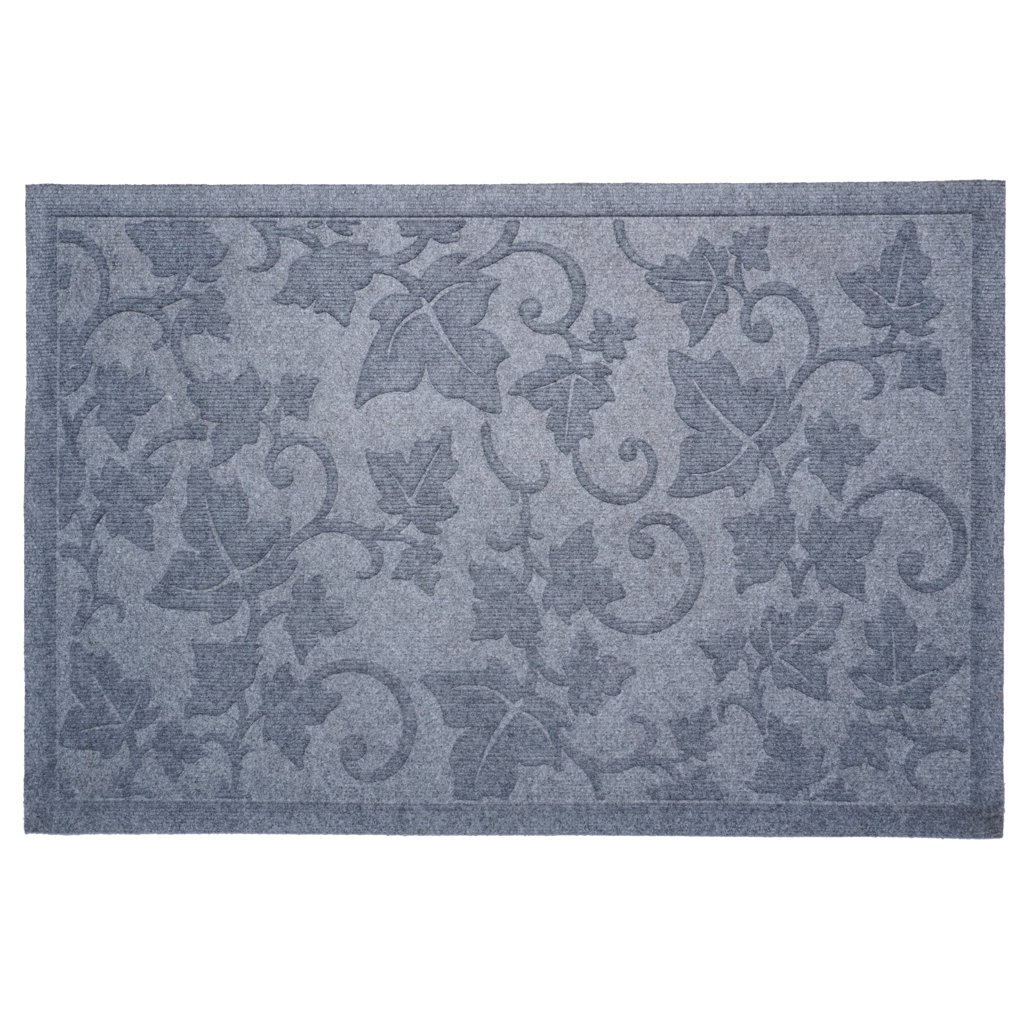 Poly Vine Leaves Indoor/Outdoor Mat,18" x 30", Light Grey - Walmart.com
