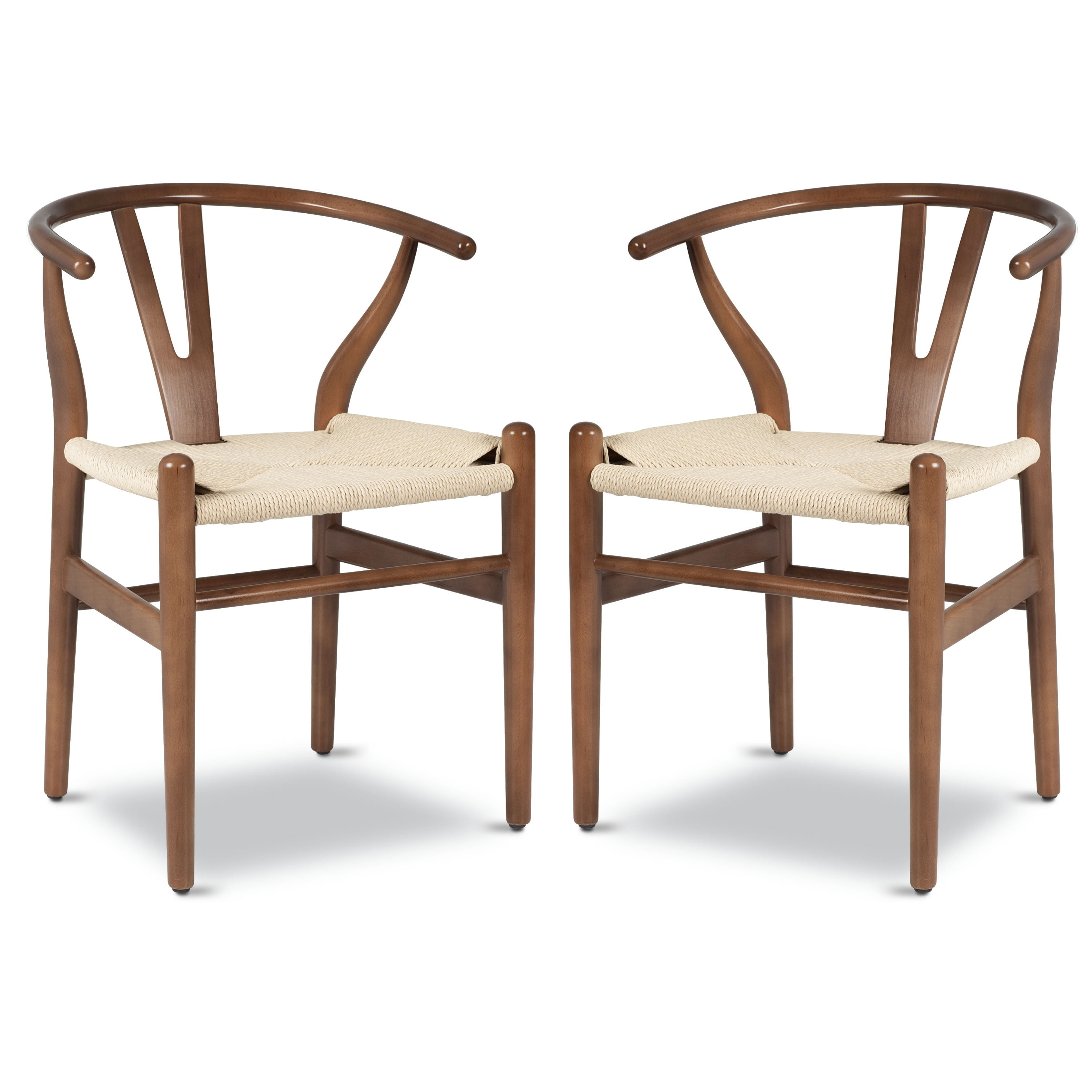 Poly and Bark Poly & Bark Weave Chairs - Solid Wood Frame (Set of 2 ...