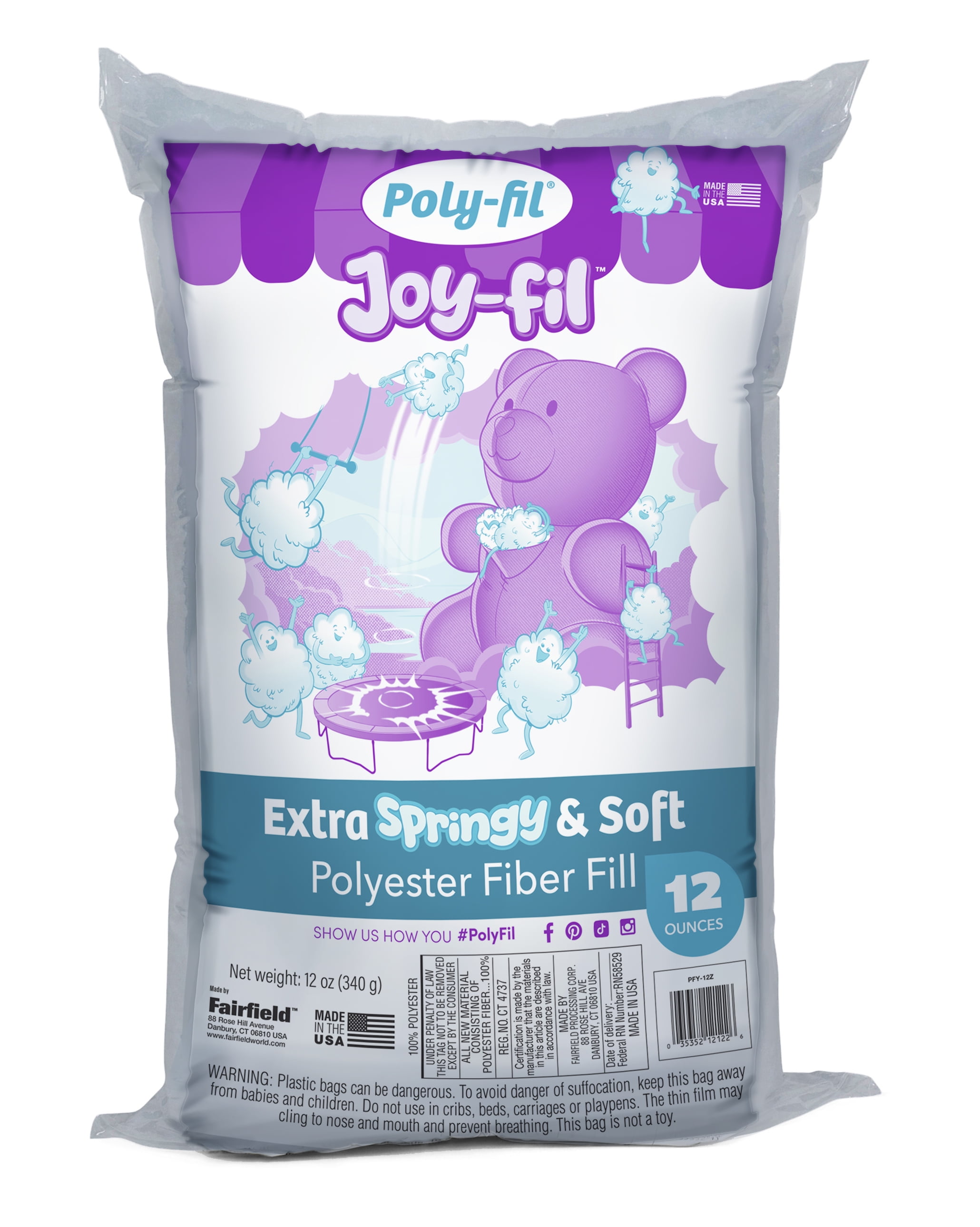 Fairfield Poly-Fil Joy-Fil Luxury Fiber Fill, Super Soft and Silky ...