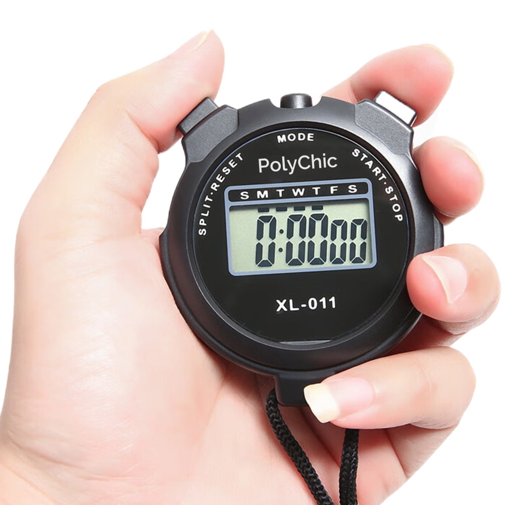 PolyChic Stop watches, Digital Waterproof Stopwatch, 30Laps Split ...