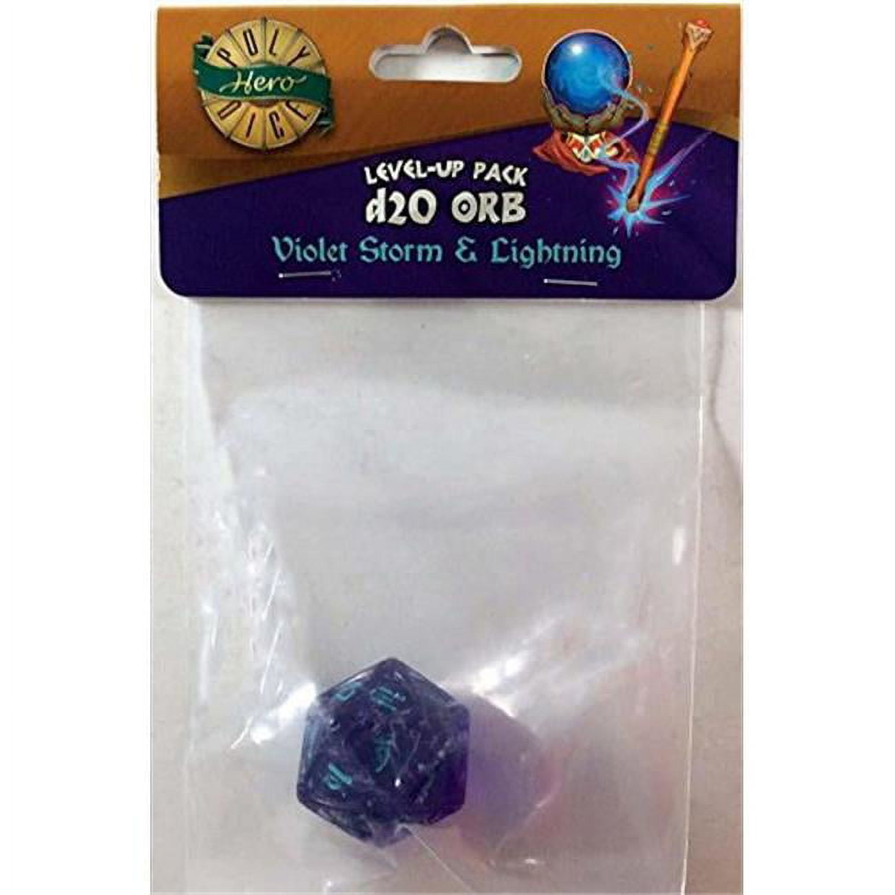 PolyHero Dice: Wizard 1D20 Orb: Violet/Lightning - Walmart.com