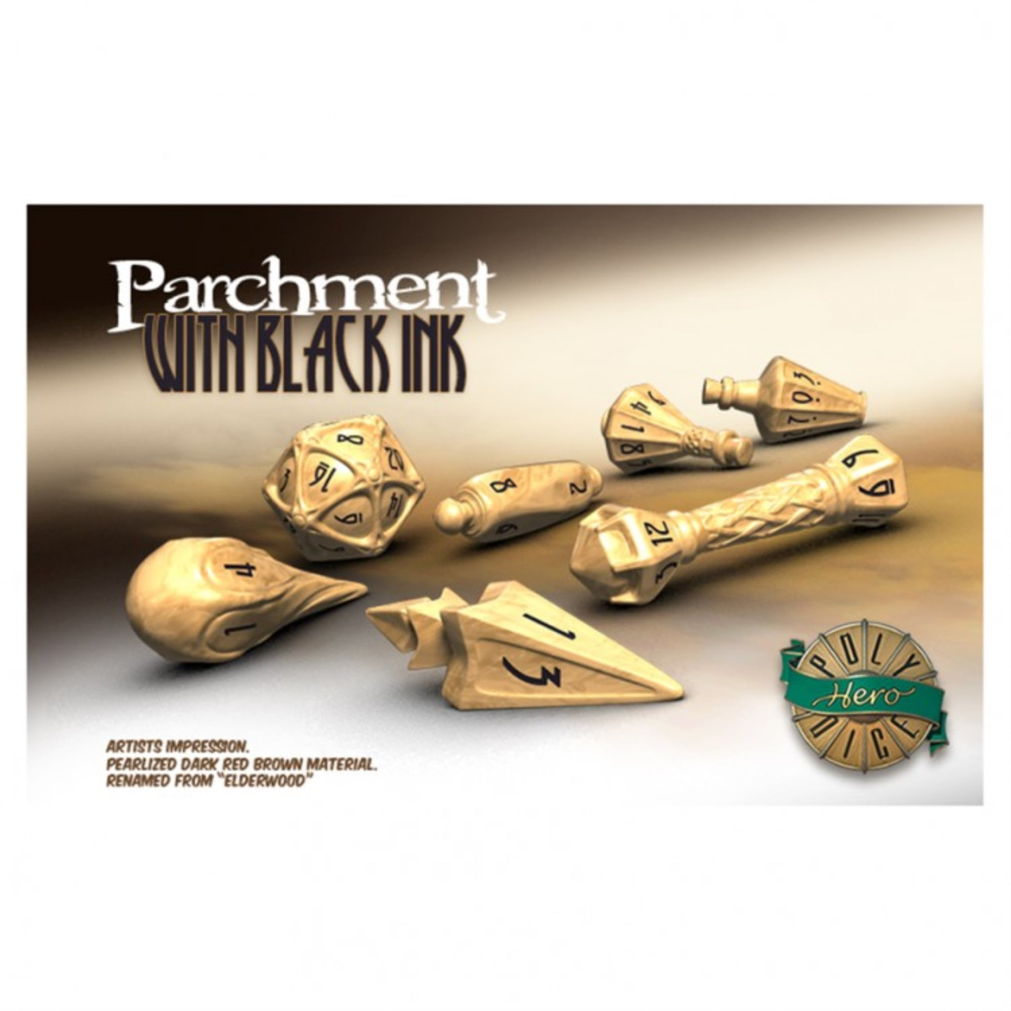 PolyHero Dice: Wizard Parchment/Black - Walmart.com