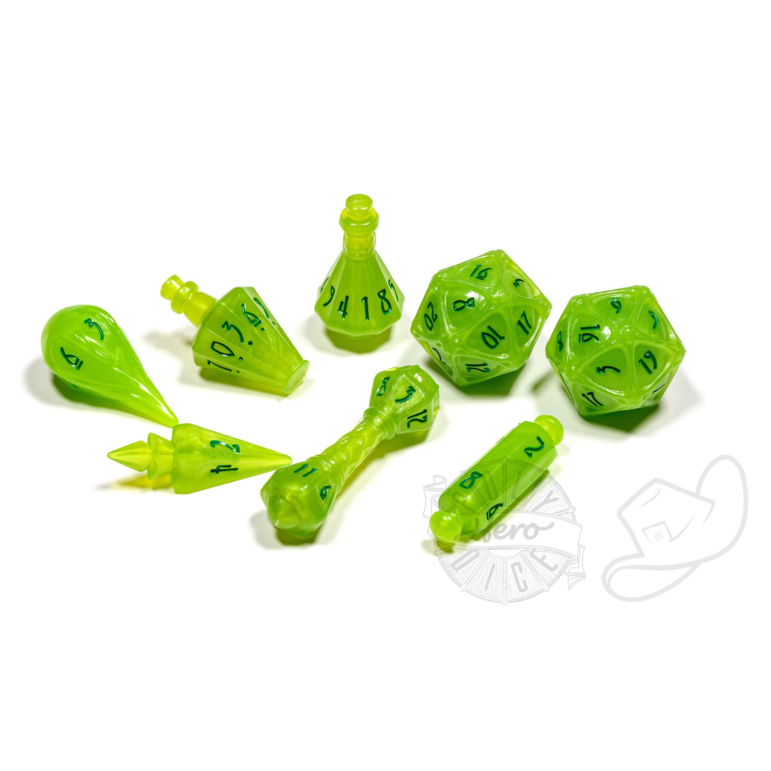 PolyHero Wizard 8 Dice Set Acid Splash - Walmart.com