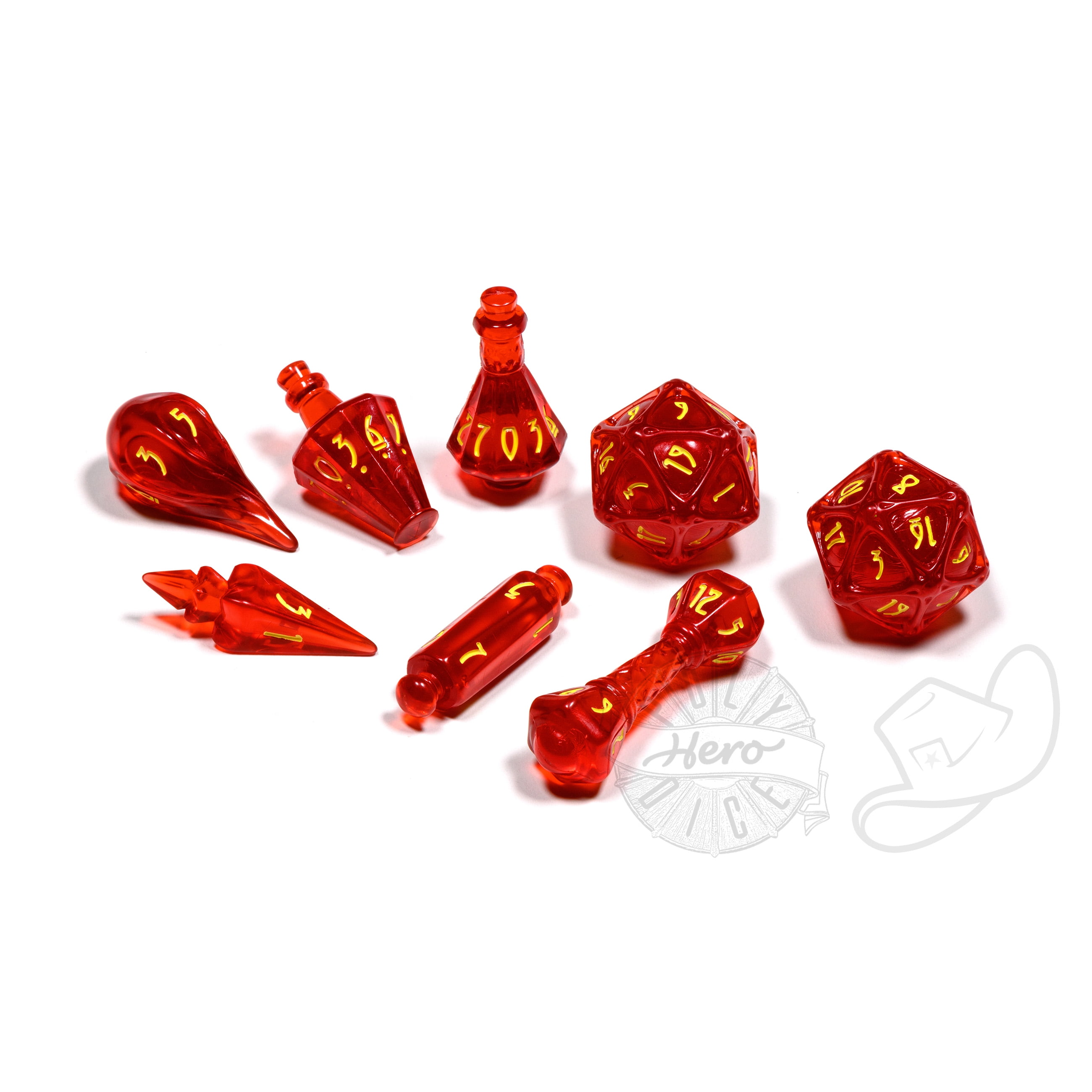 PolyHero Wizard 8 Dice Set Dragonfire - Walmart.com