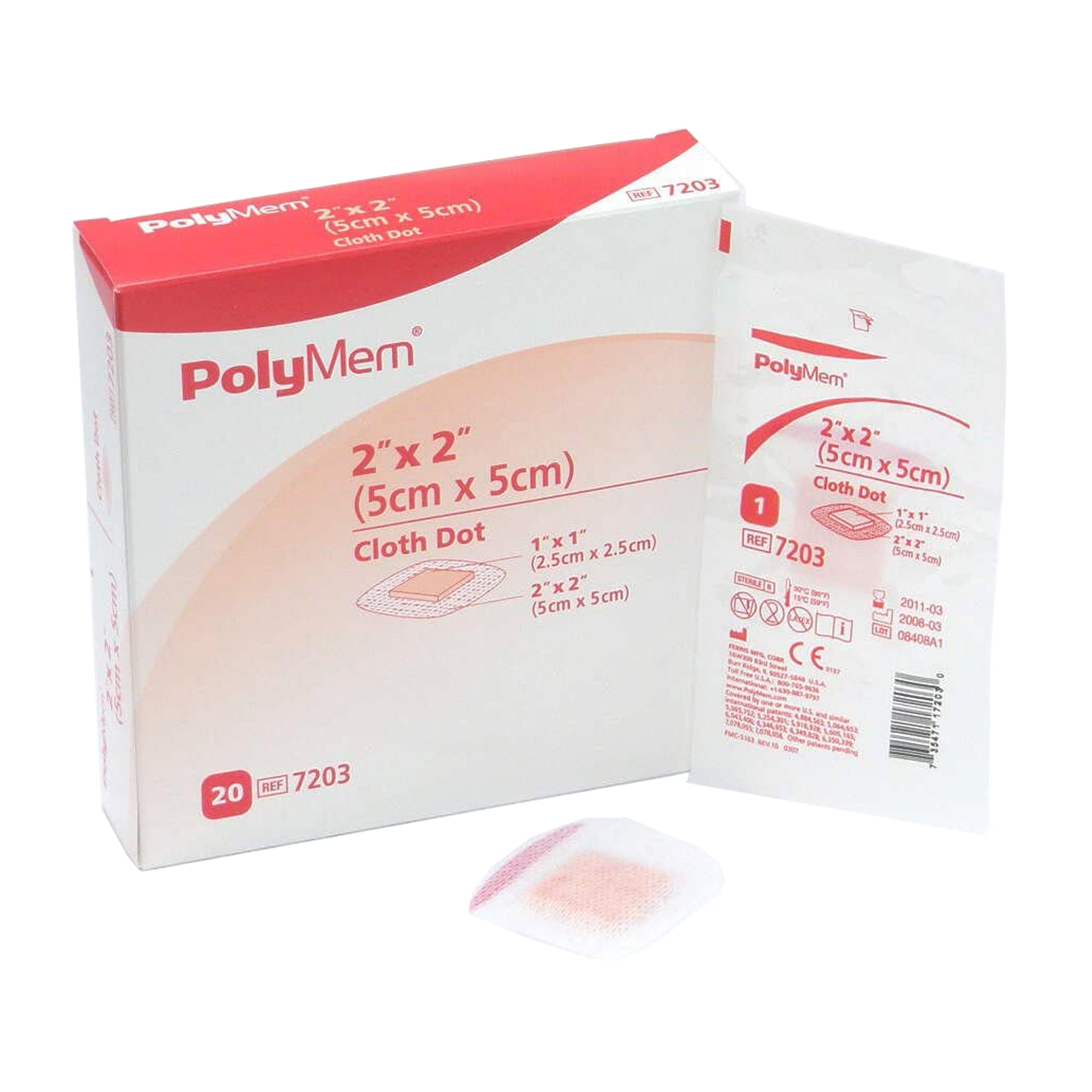 PolyMem Pink / White Polyurethane / Film Adhesive Strip Sterile 2 x 2 ...