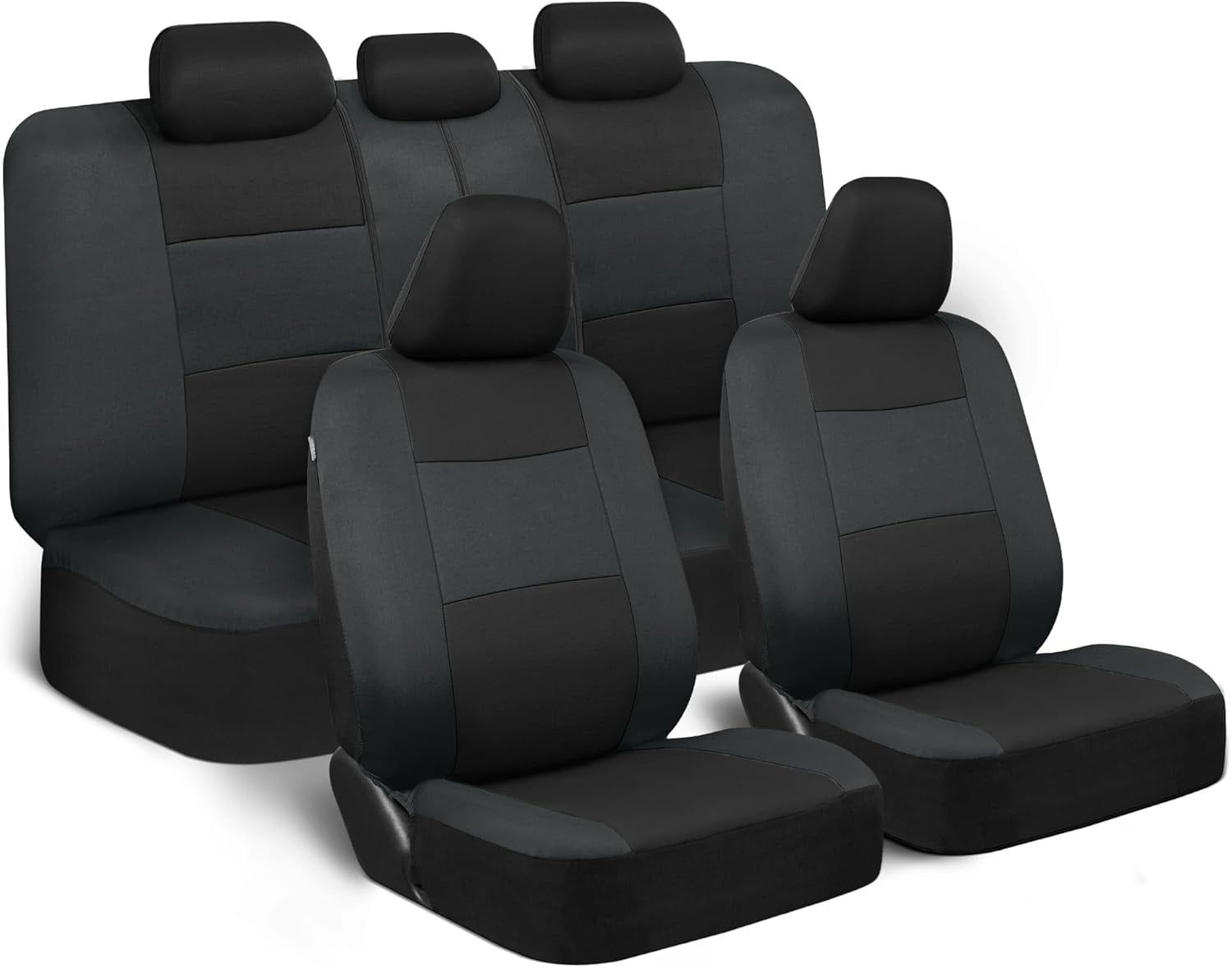 PolyPro Car Seat Covers Full Set in Reverse Charcoal, Front and Rear ...
