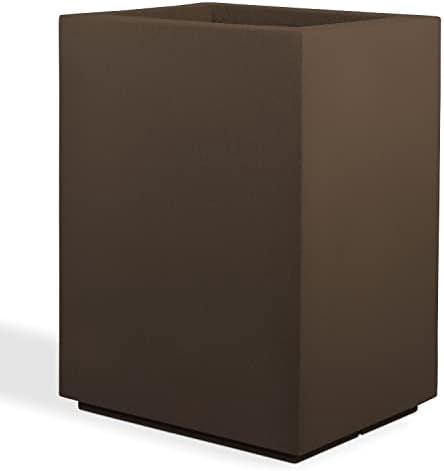 PolyStone Cozumel Tall Modern Outdoor/Indoor Column Planter, 23" L x 18 ...