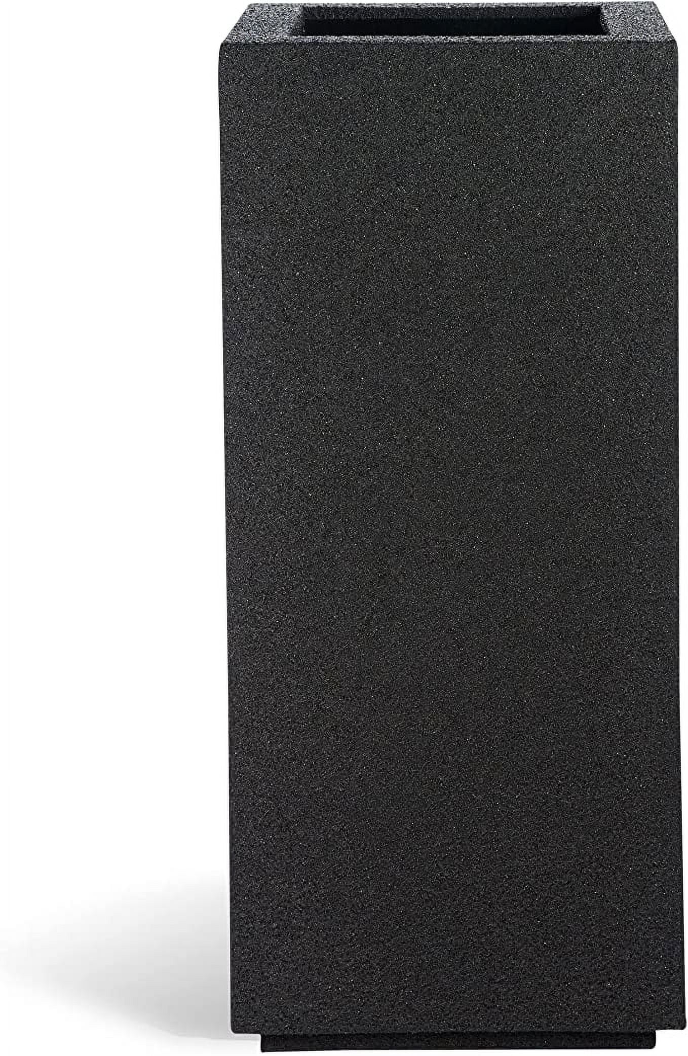 PolyStone Kensington Tall Modern Outdoor/Indoor Column Planter, 16” L x ...