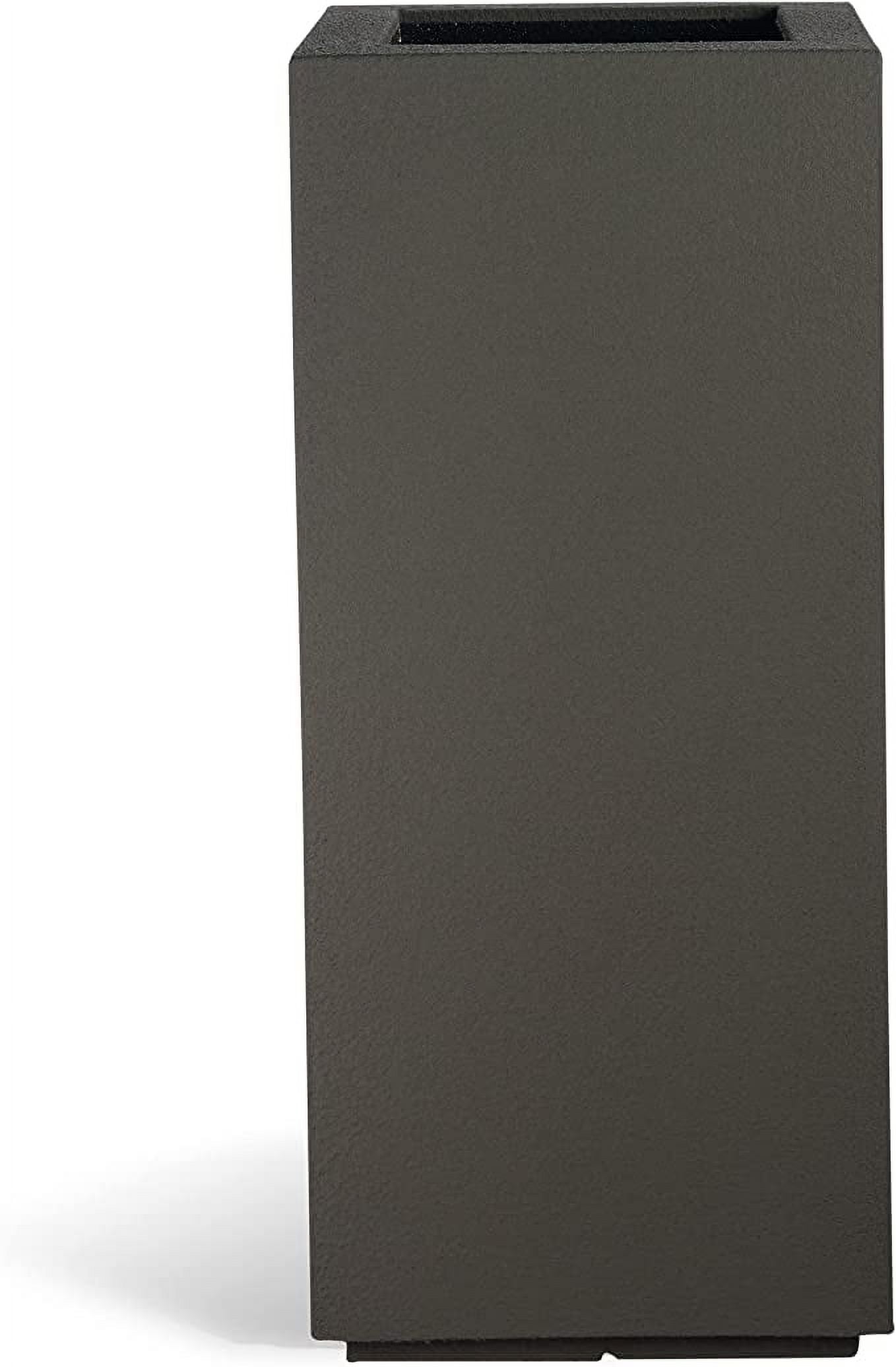 PolyStone Kensington Tall Modern Outdoor/Indoor Column Planter, 16” L x ...