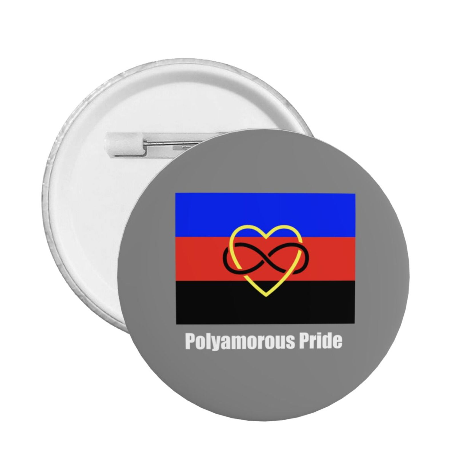 Polyamorous Pride Flag Circular Button Fashion Badge Decoration ...