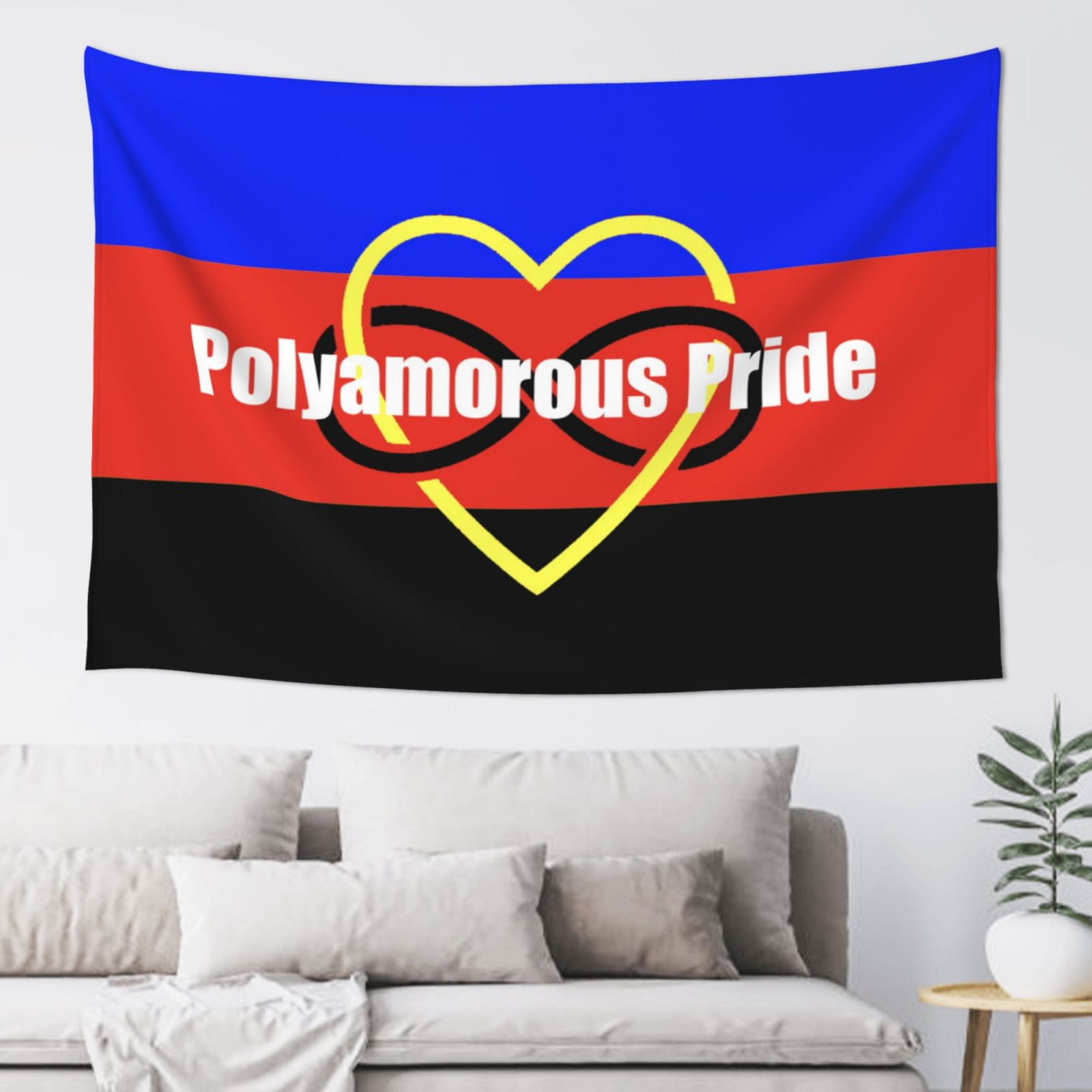 Polyamorous Pride Flag Tapestry Banner Backdrop Flag Background ...
