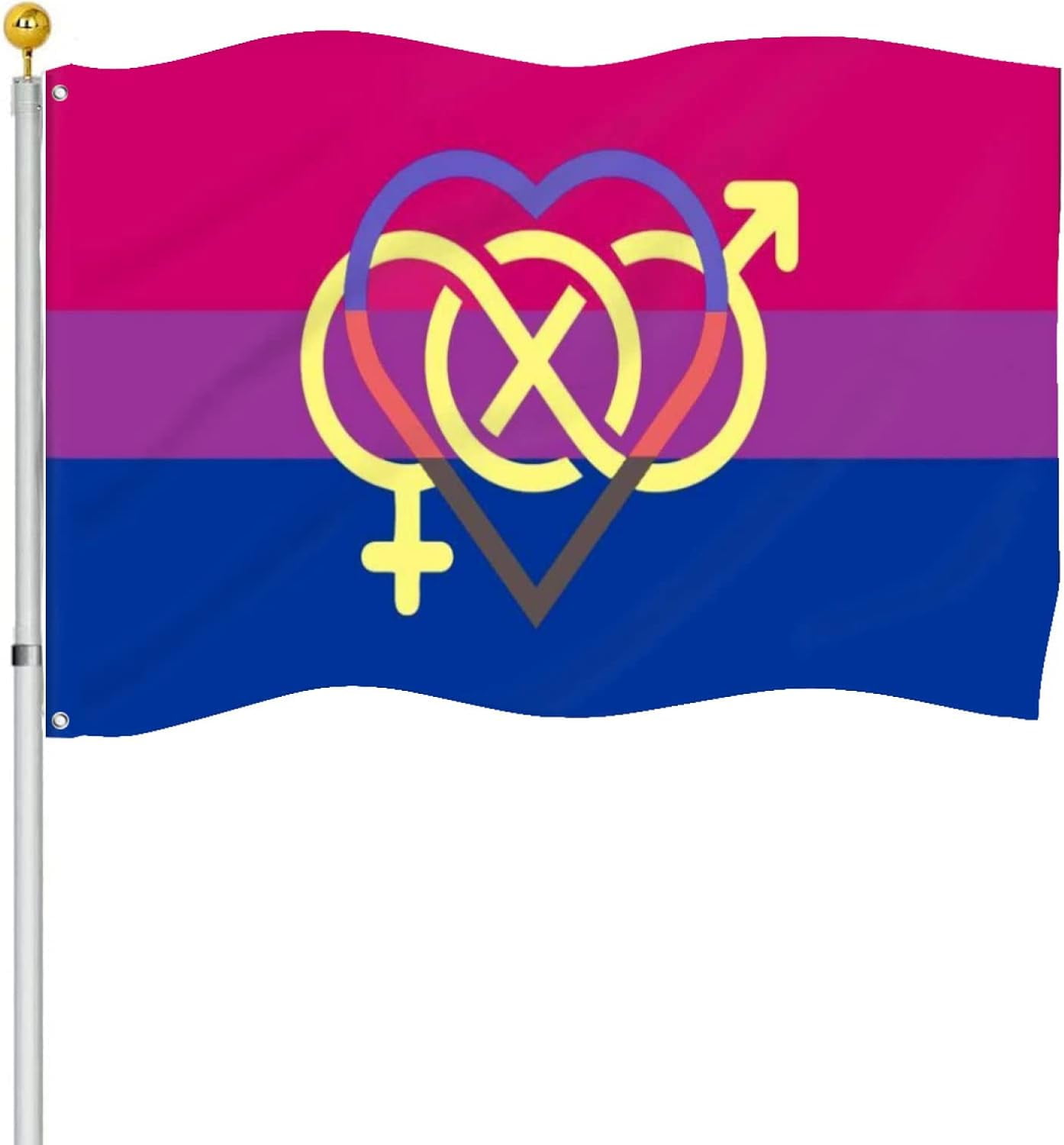Polyamory + Bisexual Flag, Pride Month Flag, Gender Flags Outdoor Indoor Banner - Walmart.com