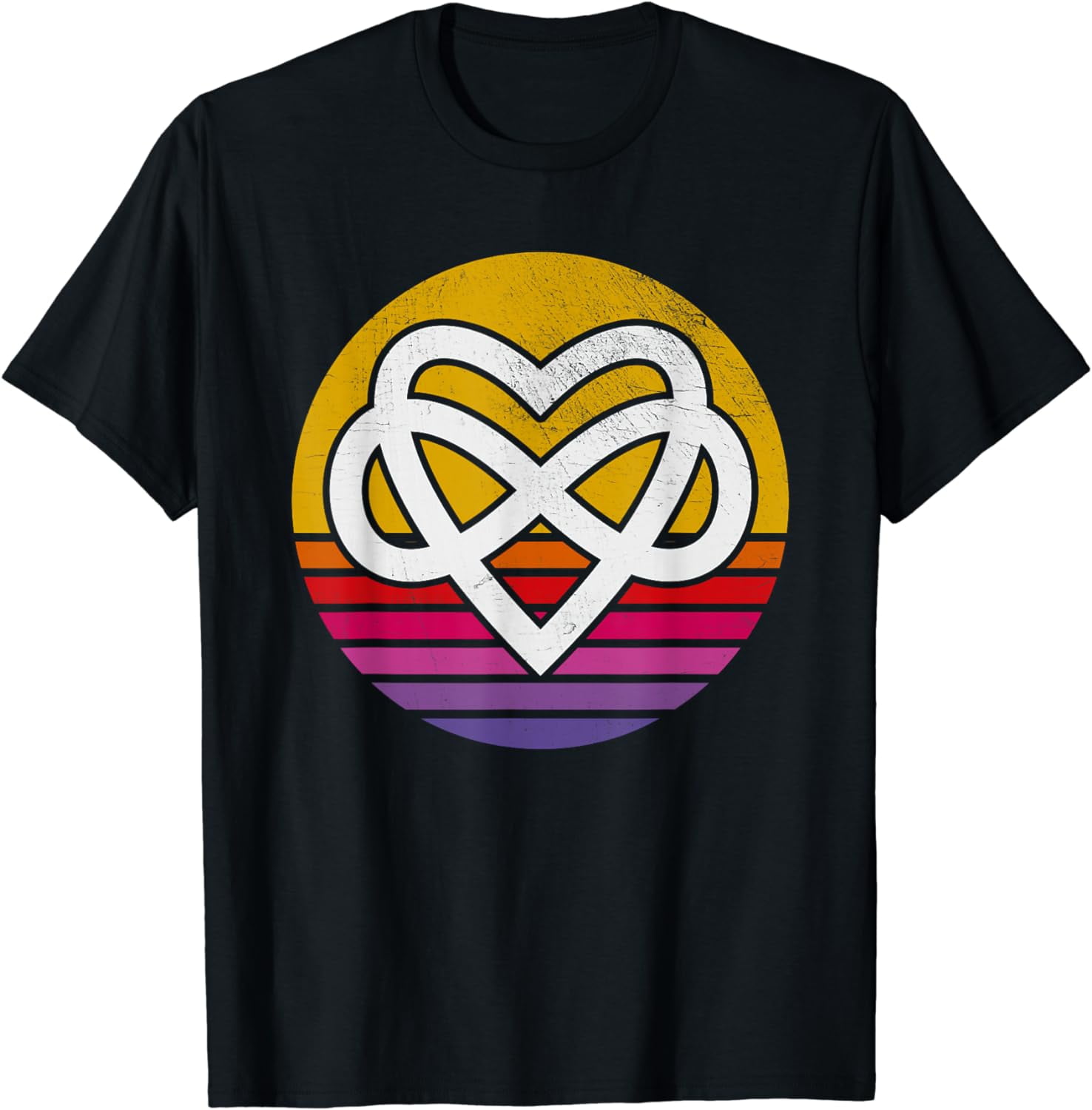 Polyamory Infinity Heart Symbol - Vintage Retro Polyamorous T-Shirt ...