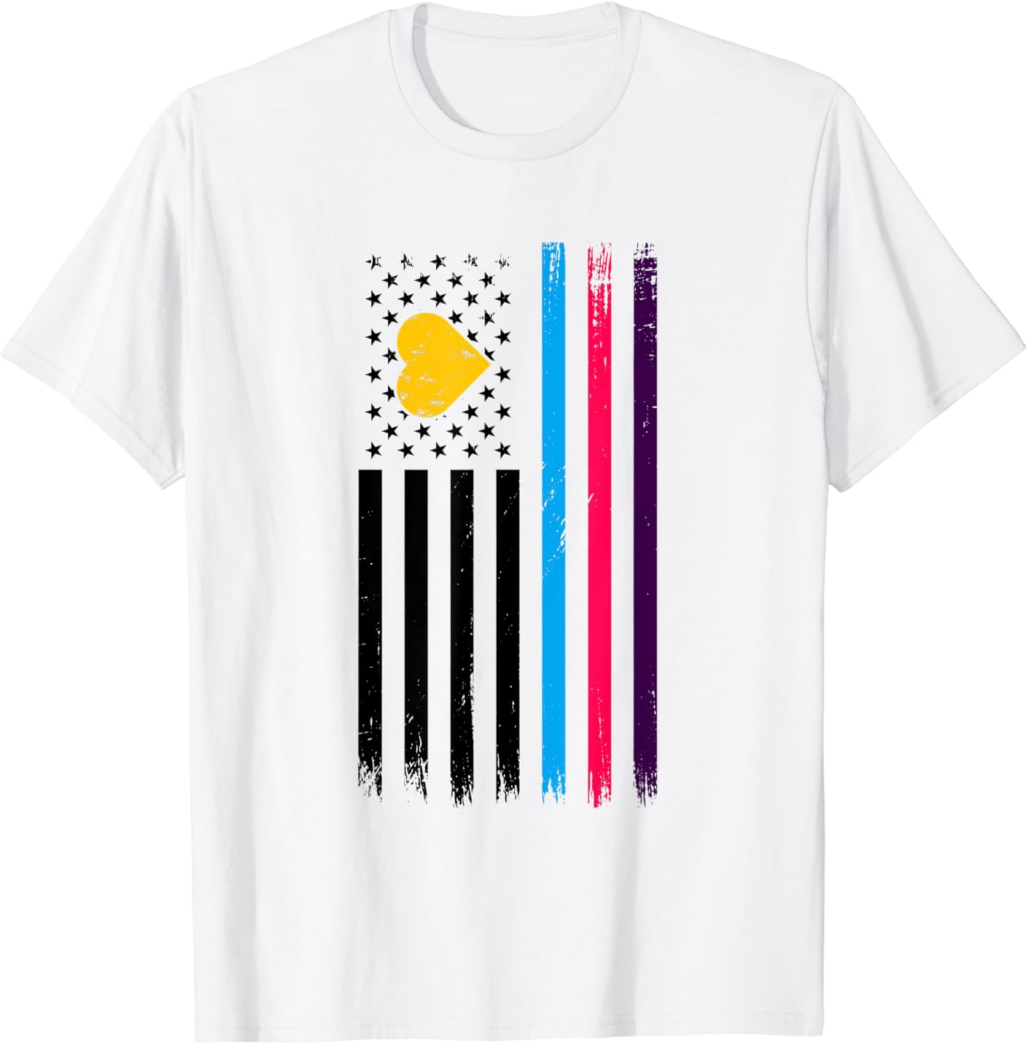Polyamory New Pride Usa Flag Polyamorous Throuple T Shirt