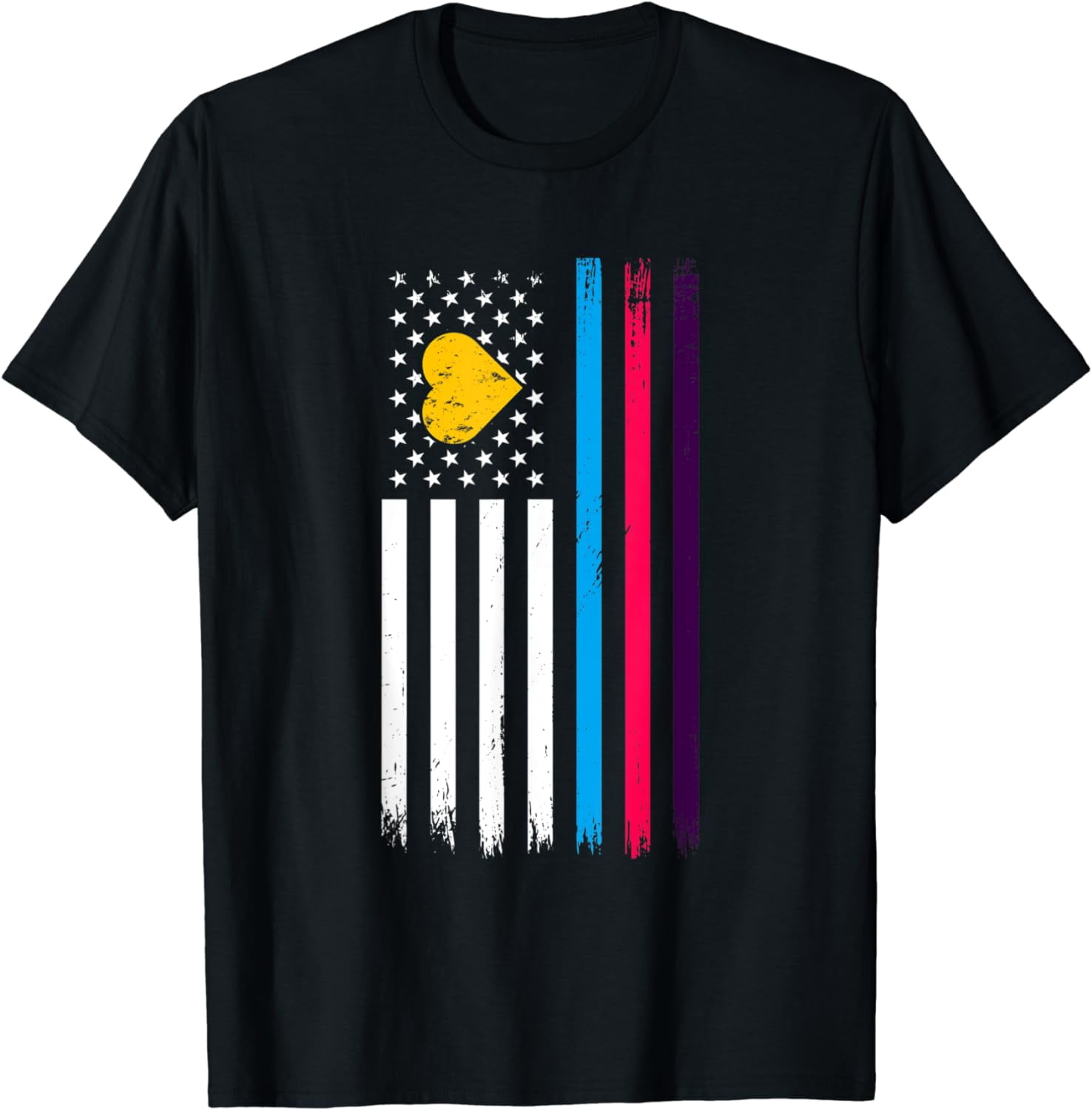 Polyamory New Pride USA Flag - Polyamorous Throuple T-Shirt - Walmart.com