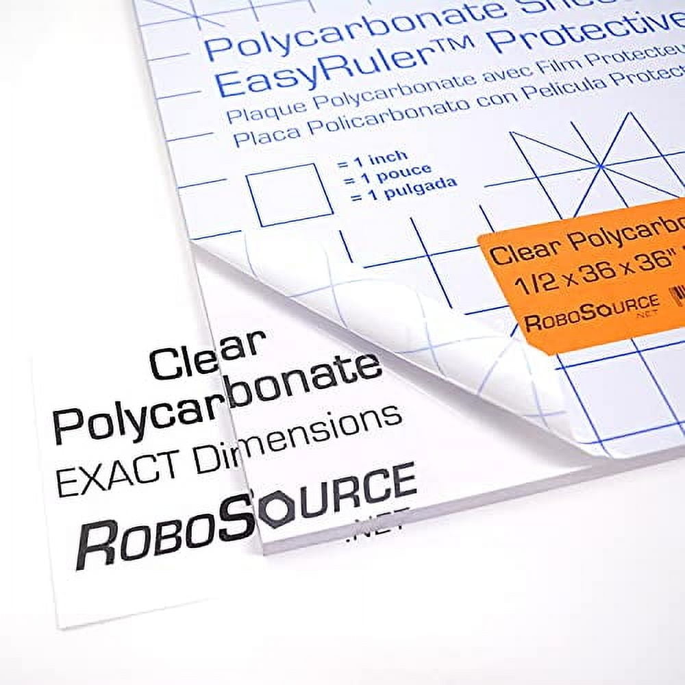 Polycarbonate Clear Plastic Sheet 24" X 48" X 0.472" (1/2") Exact with ...