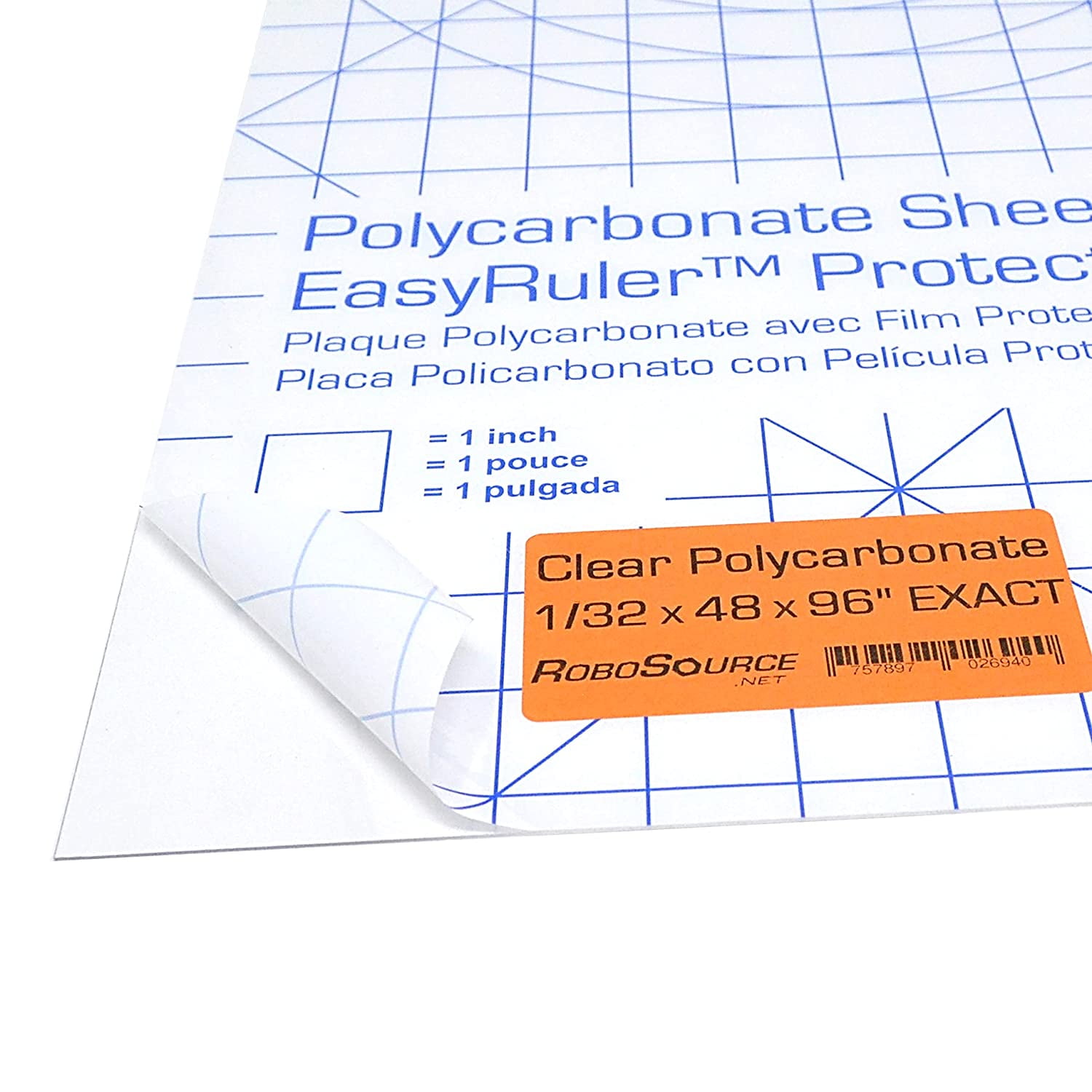 Polycarbonate Clear Plastic Sheet 48" X 96" X 0.030" (1/32", 4x8 ft ...
