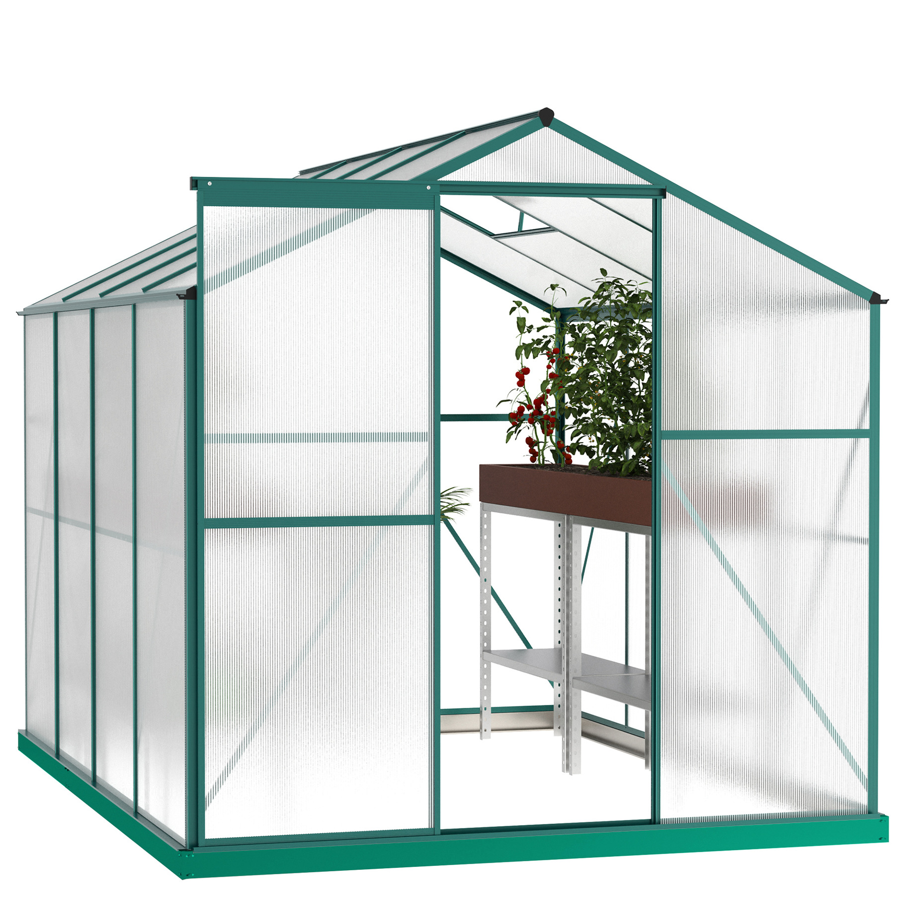 Polycarbonate Garden Greenhouse / 4mm Twin - wall Panels, Stable ...