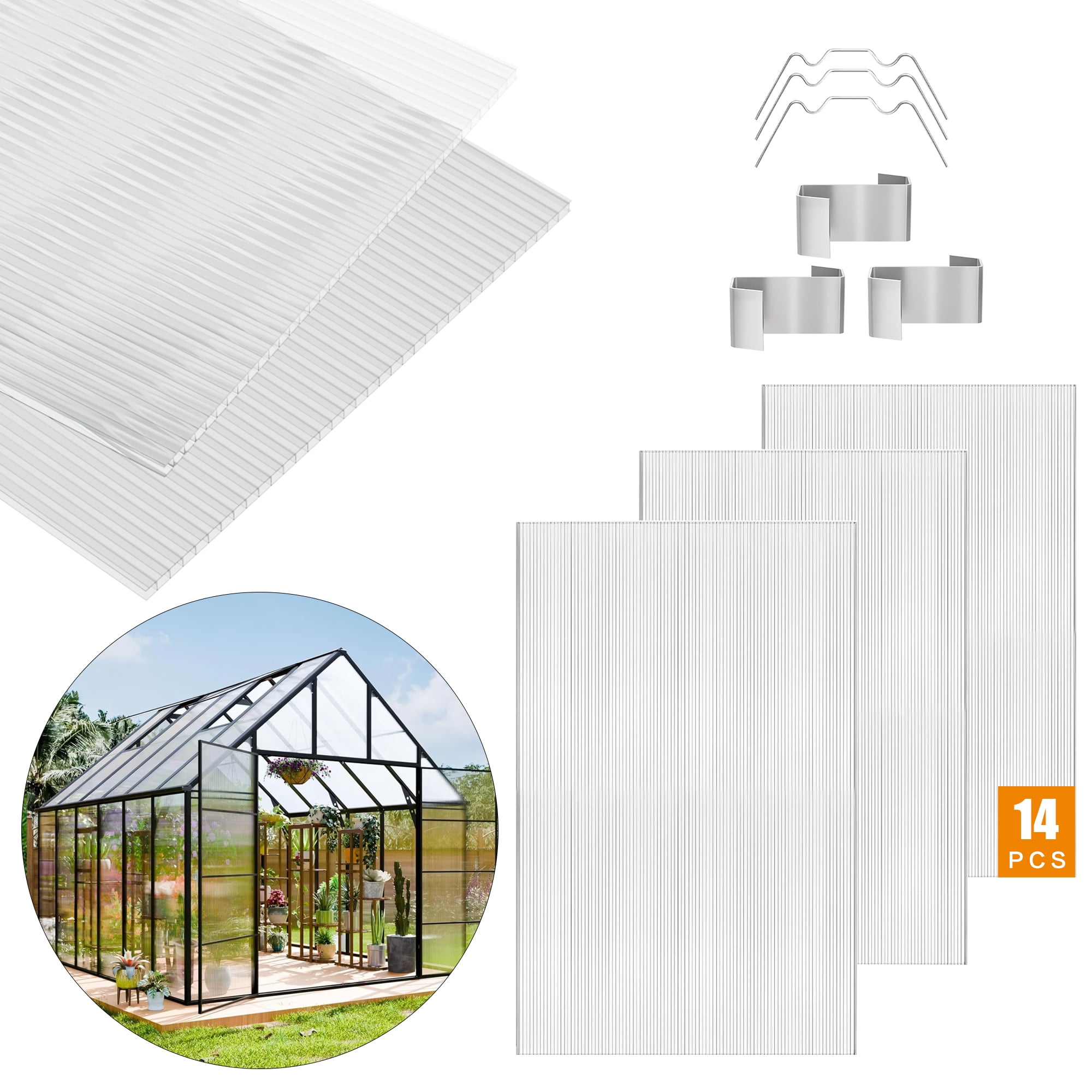 Polycarbonate Greenhouse Panels Twin-Wall Roof Panels Sheets UV Proof ...
