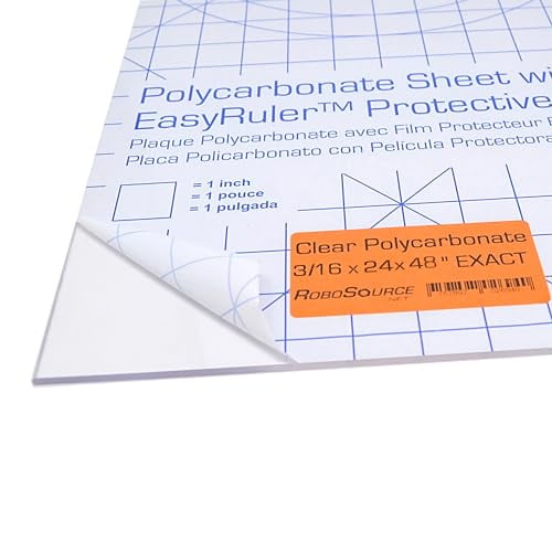 Polycarbonate Plastic Sheet 24" X 48" X 0.177" (3/16") Exact with ...