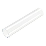Clear Rigid Tube Round Plastic Tubing with Black Rubber Cap, 305mm/ 12 ...