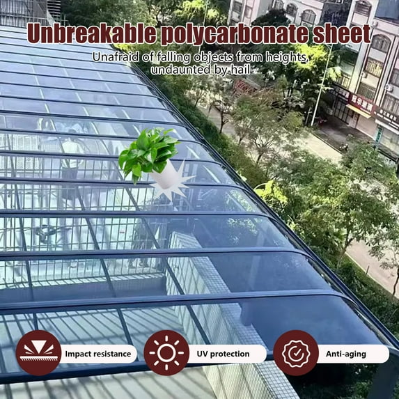 Polycarbonate Sheet, 12"x12"x0.08" Clear Flexible Plastic Panel - UV ...