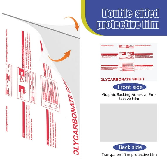Polycarbonate Sheet, 12"x12"x0.08" Clear Flexible Plastic Panel - UV ...