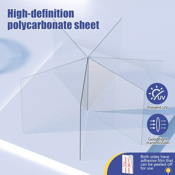 Polycarbonate Sheet, 12"x12"x0.08" Clear Flexible Plastic Panel - UV ...