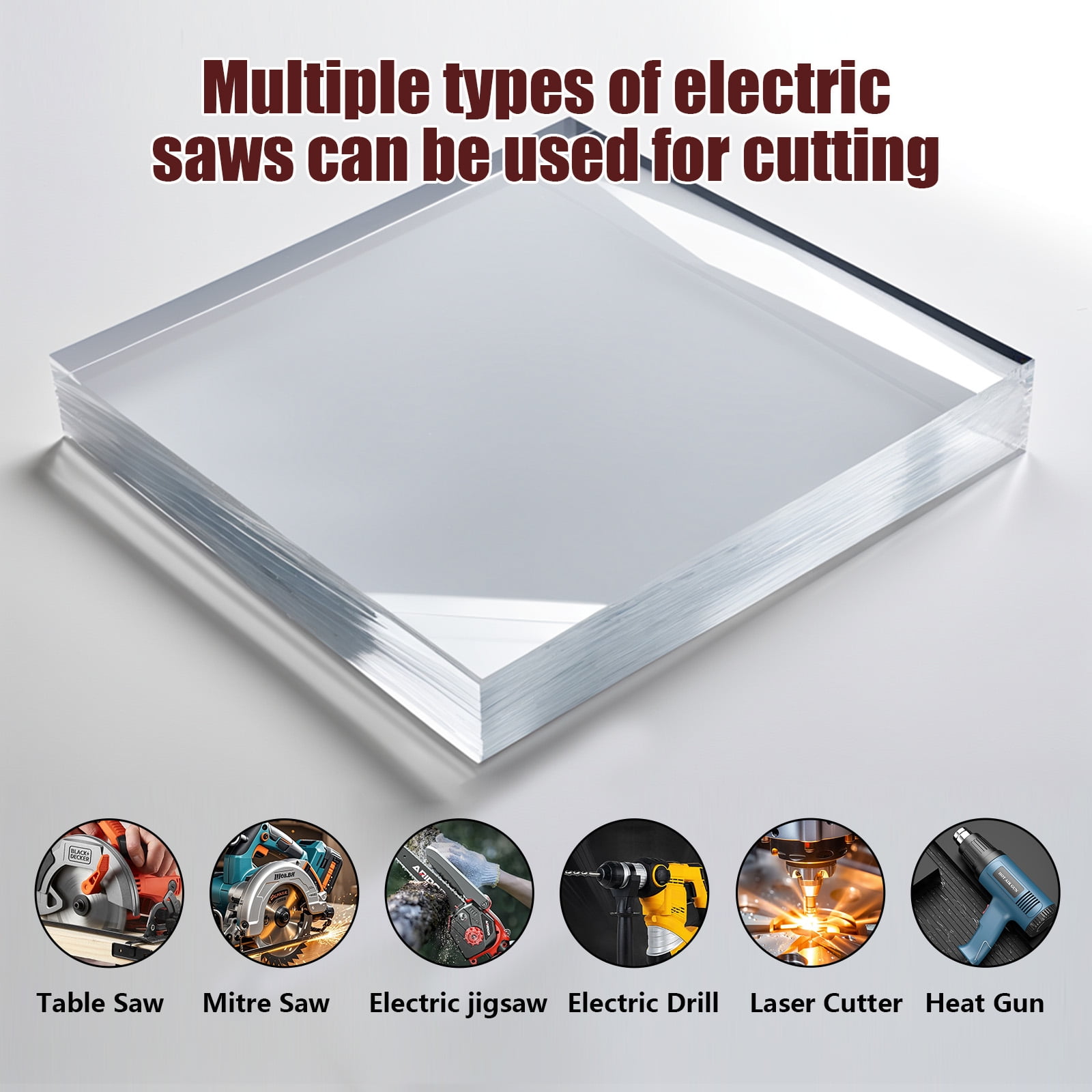 Polycarbonate Sheet, 12"x12"x0.08" Clear Flexible Plastic Panel - UV ...