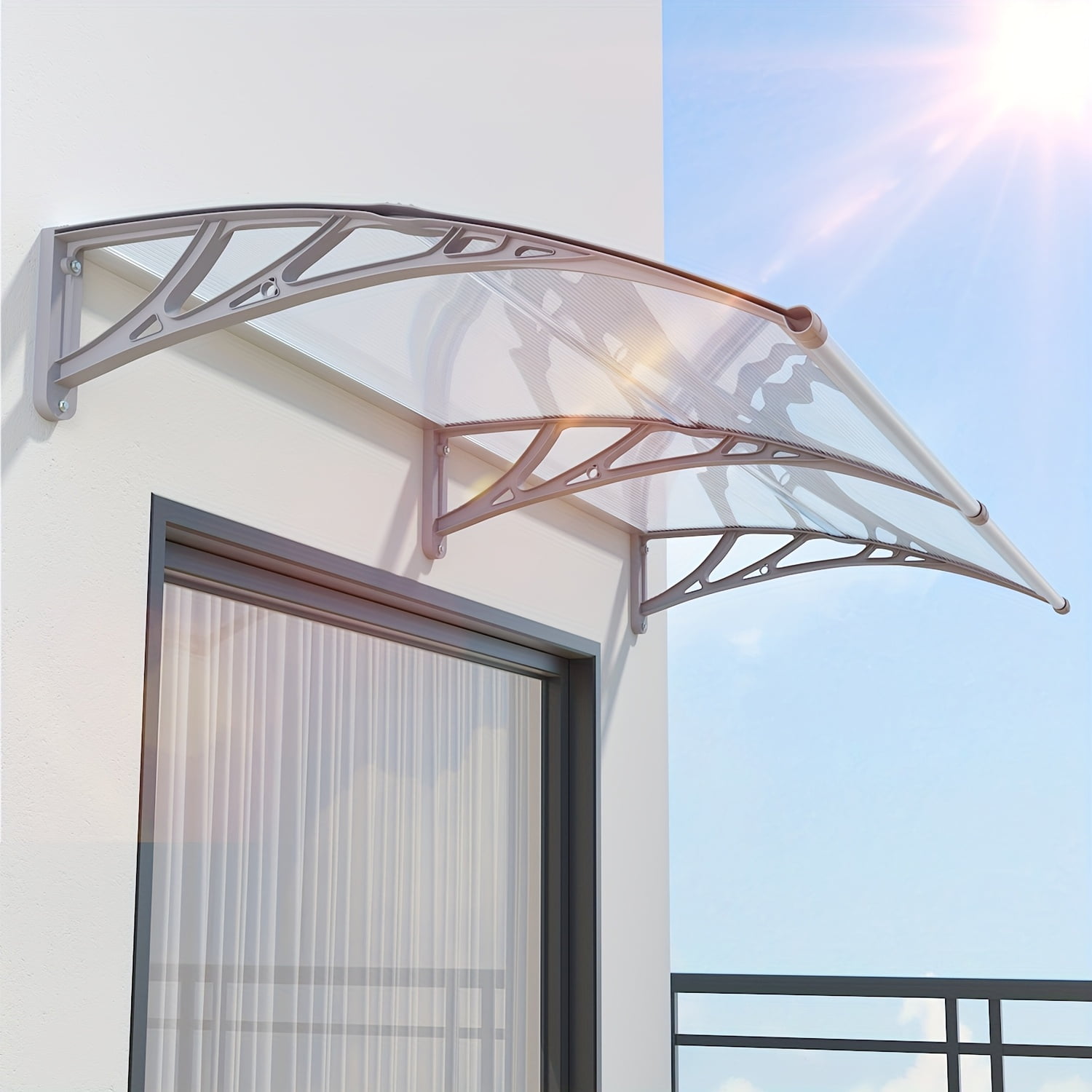 Polycarbonate Window Awning - UPF50+ UV Protection, Weatherproof DIY ...