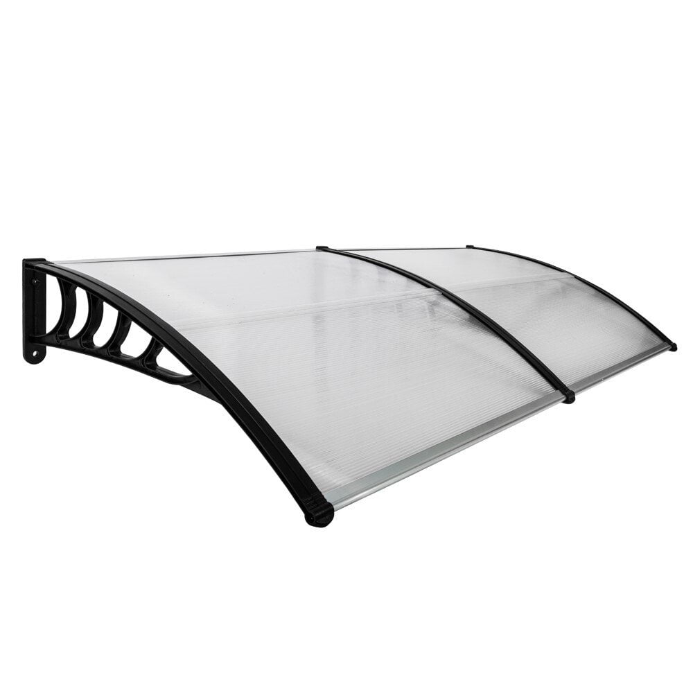Polycarbonate Window Door Awning Canopy White with Black Bracket 38 ...