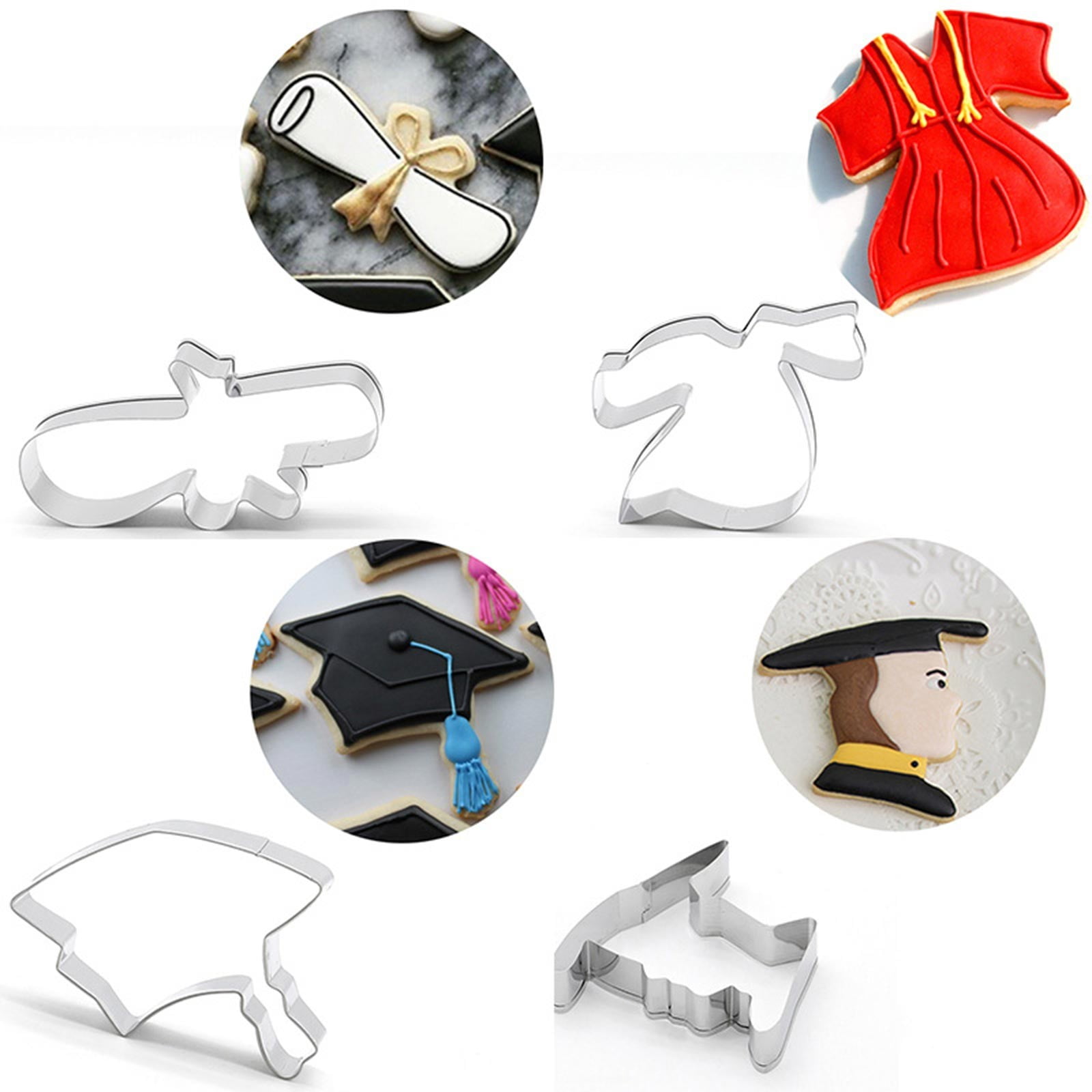 Polychor 4 Cookie Cutters Graduation Cookie Cutters Graduation Hat ...