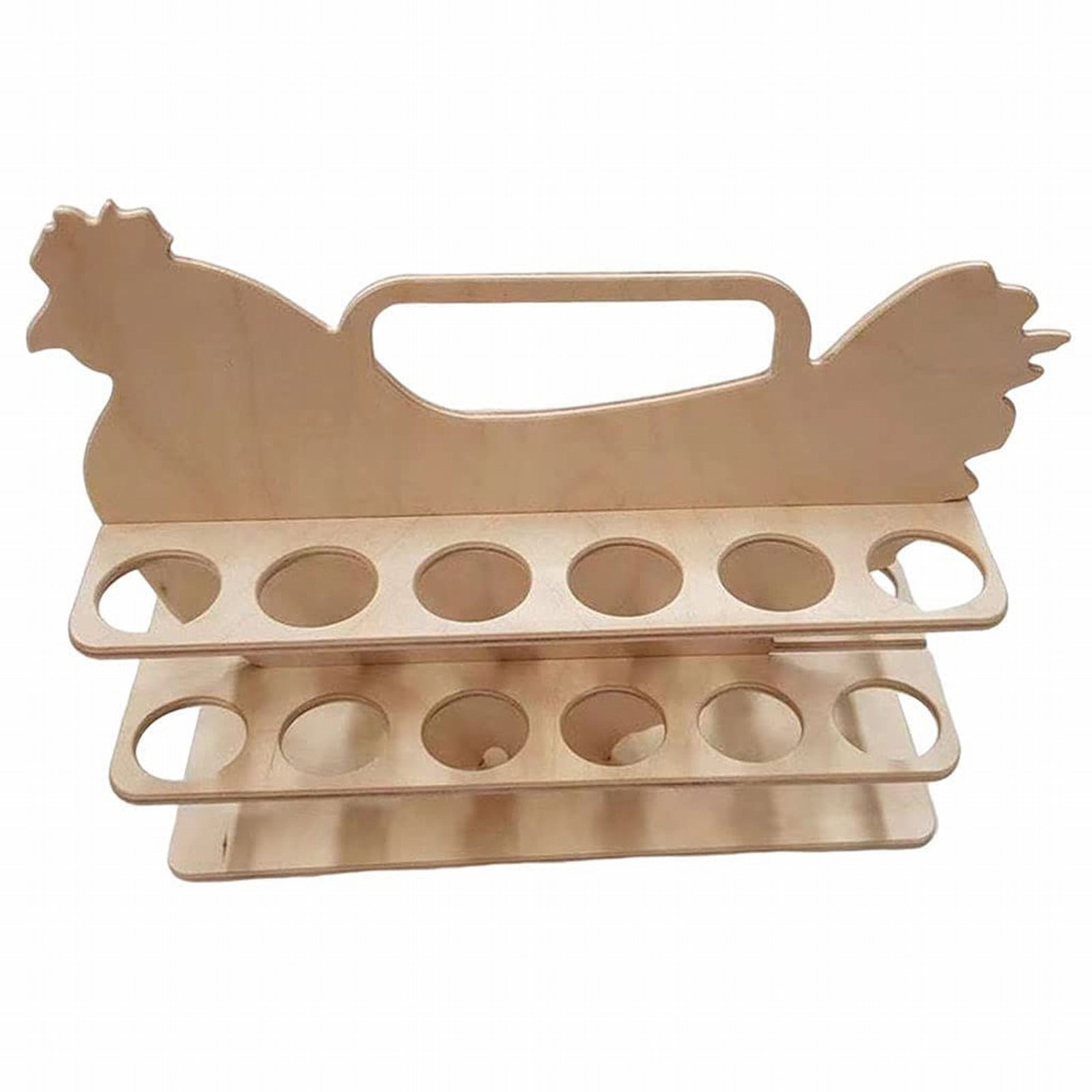 Polychor Hen-Shaped Wooden Egg Storage Rack Farmhouse Chicken Coop ...