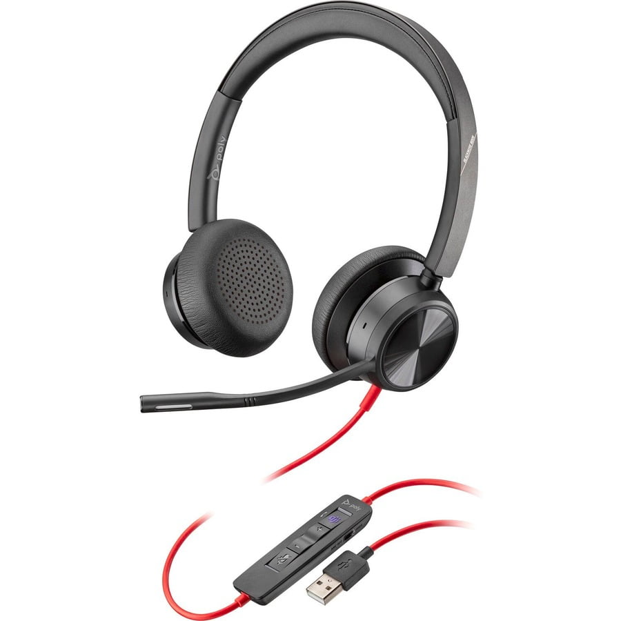 Polycom Over-Ear Stereo Headsets with USB Type A, Black - Walmart ...
