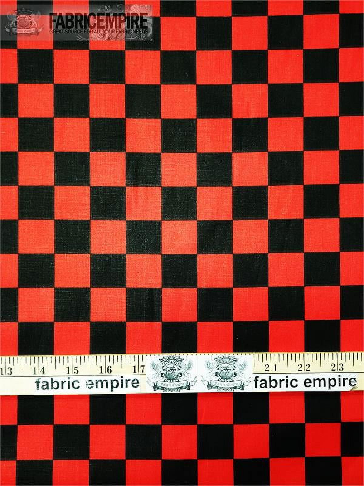 Polycotton Printed CHECKERED BLACK & RED Fabric / 60" Wide / Sold by ...